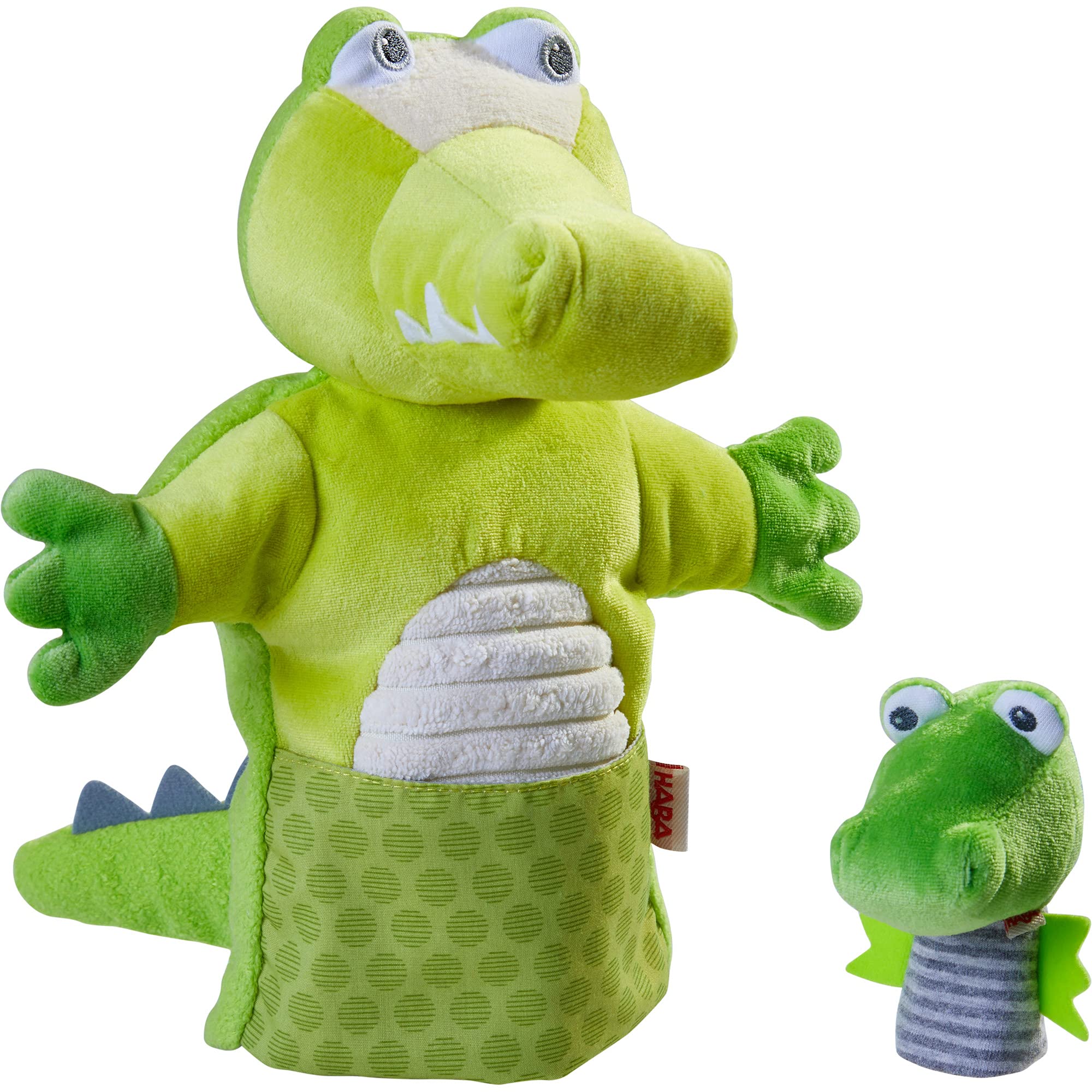 Amazon.com: HABA Hand Puppet Crocodile with Baby Hatchling Finger ...