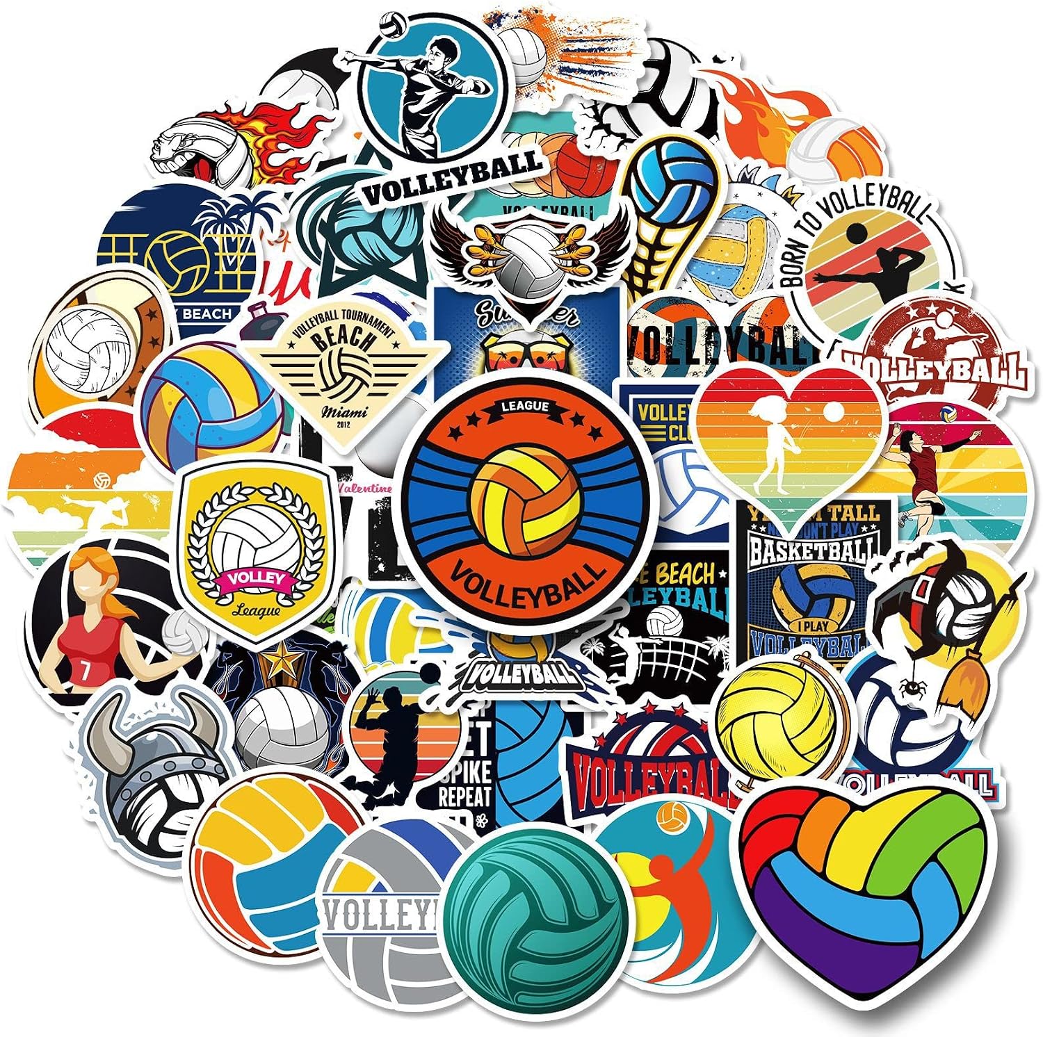 Amazon.com: 50 Pcs Volleyball Stickers,Volleyball Gifts for Teen Girls ...
