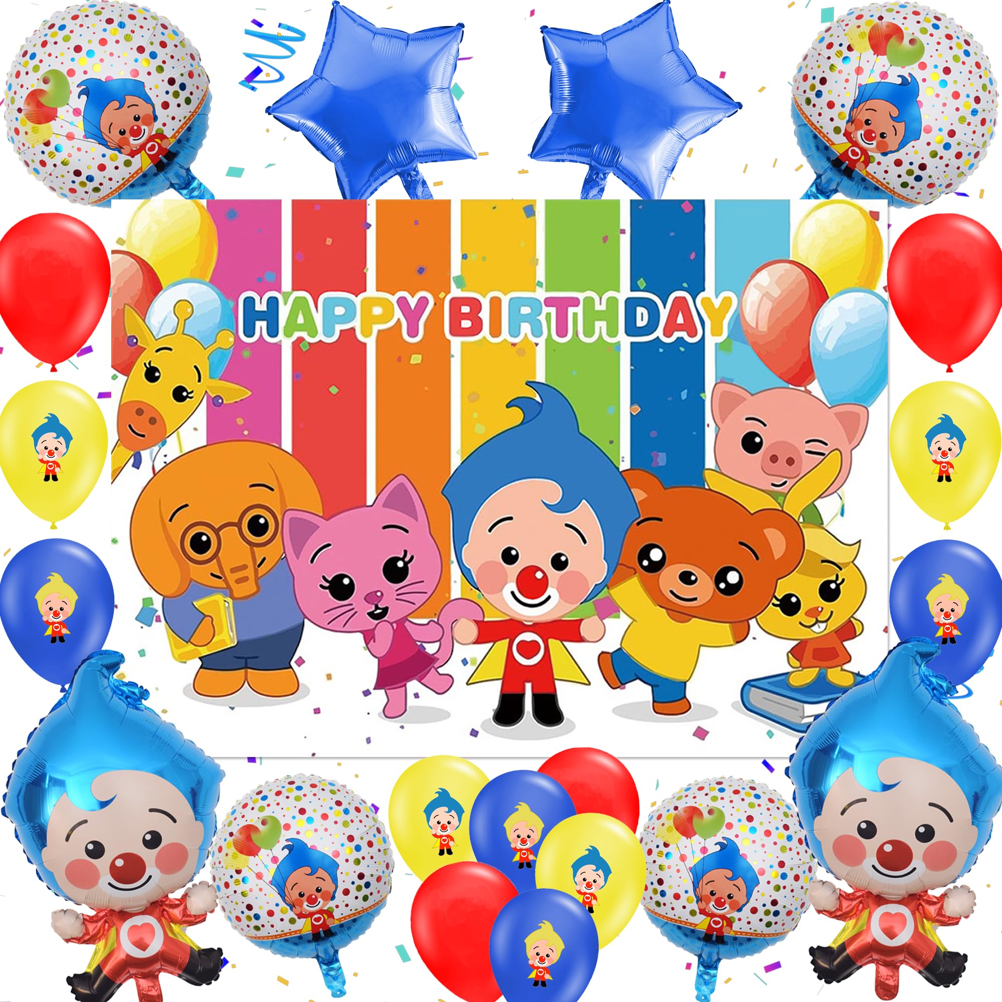 Buy Plim Plim Party Decorations Include Happy Birthday Balloons ...