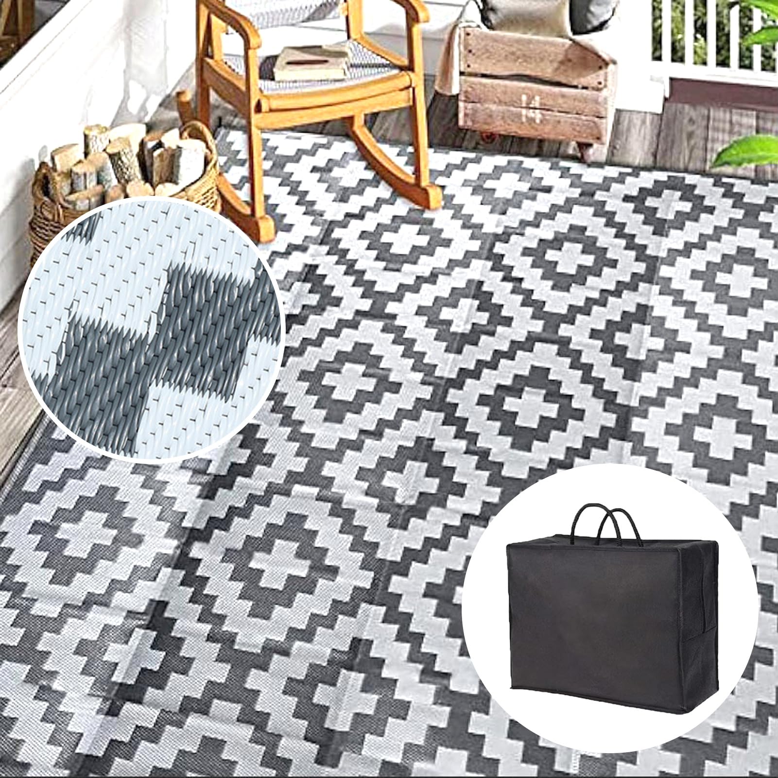 Amazon.com: Outdoor Rug 6x9 Patio Waterproof Plastic Straw, RV Camping ...