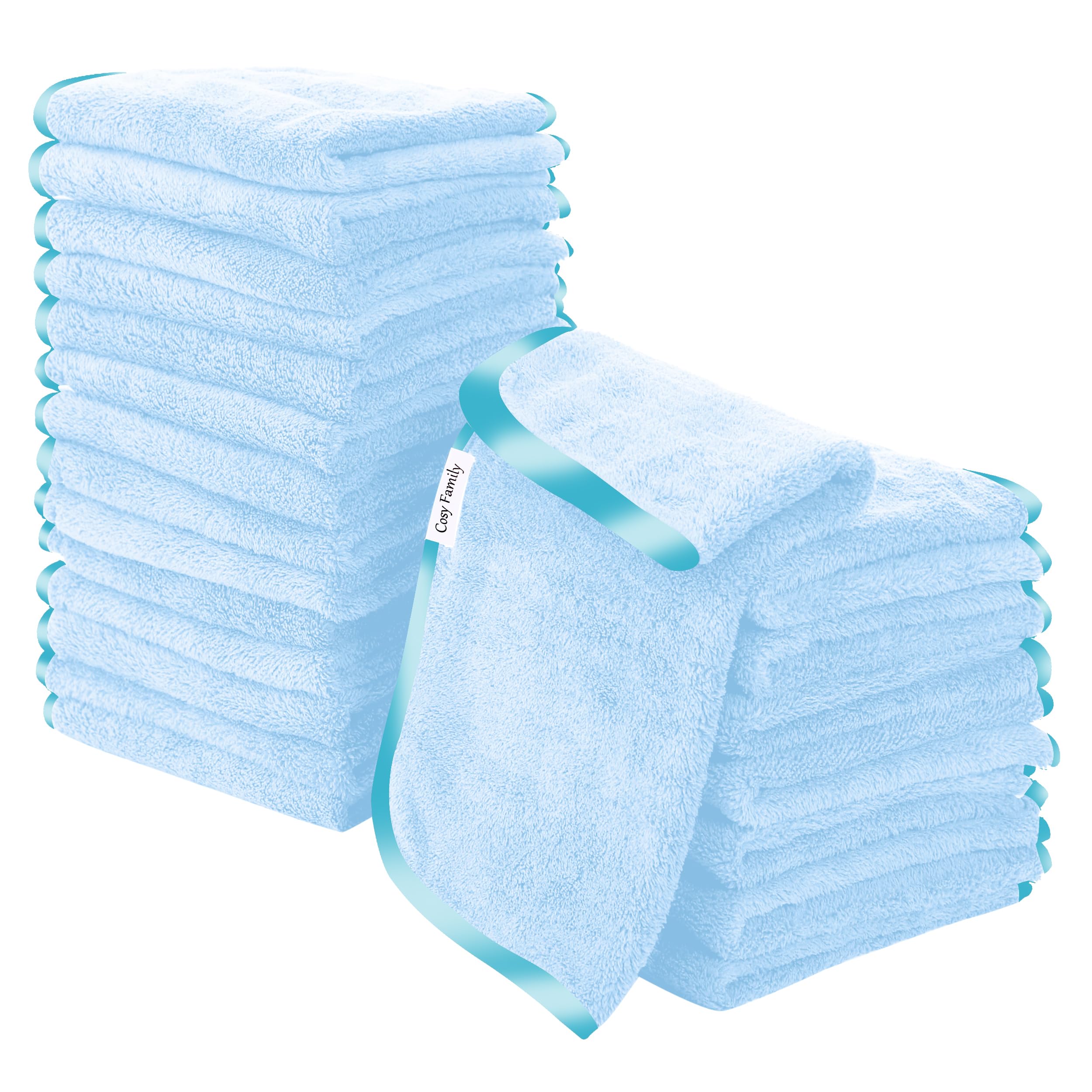 Amazon.com: Cosy Family Luxuriously Soft Washcloths Set - 12 x 12 ...