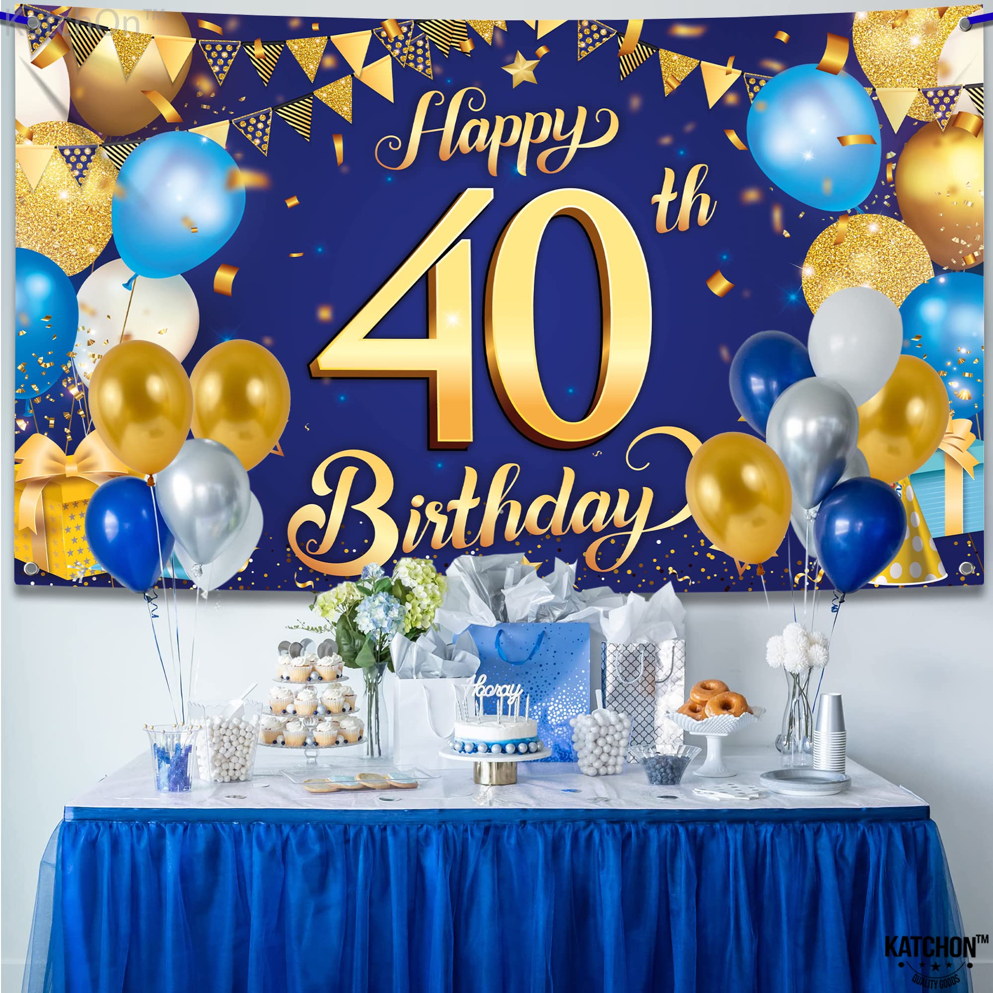 Bluey Birthday Decorations Black And Gold Happy Birthday Backdrop Happy ...