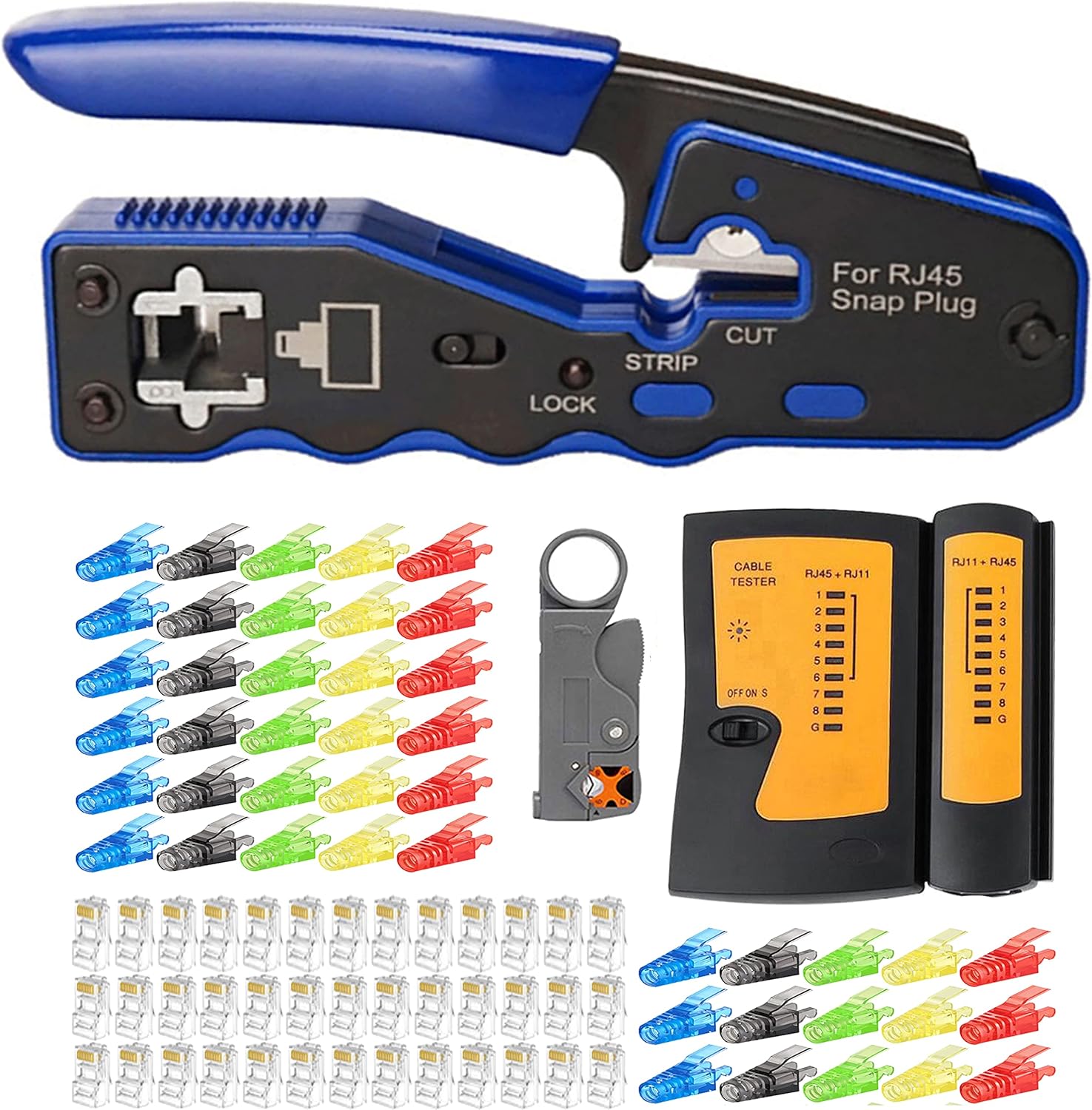 MAYLINE Ethernet Crimper Kit RJ45 RJ12 Crimp Network Tool kit, CAT5 ...