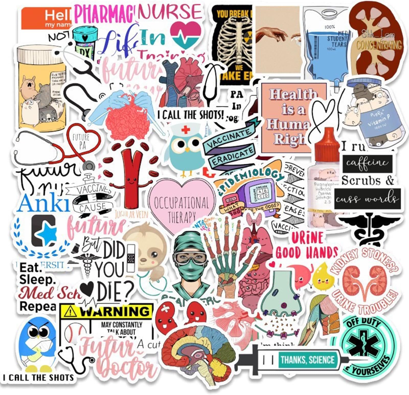 Amazon.com: 50PCS Doctor Stickers,Surg Surgery Doctor Stickers ...