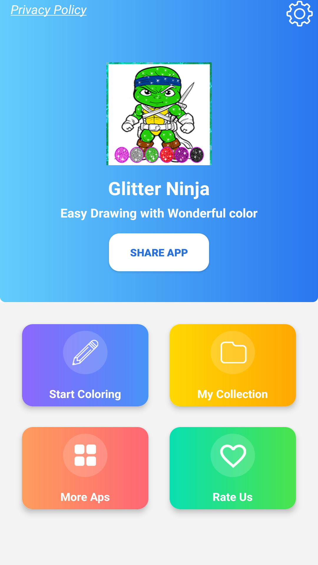 Ninja turtles Glitter Coloring Pages - App on Amazon Appstore