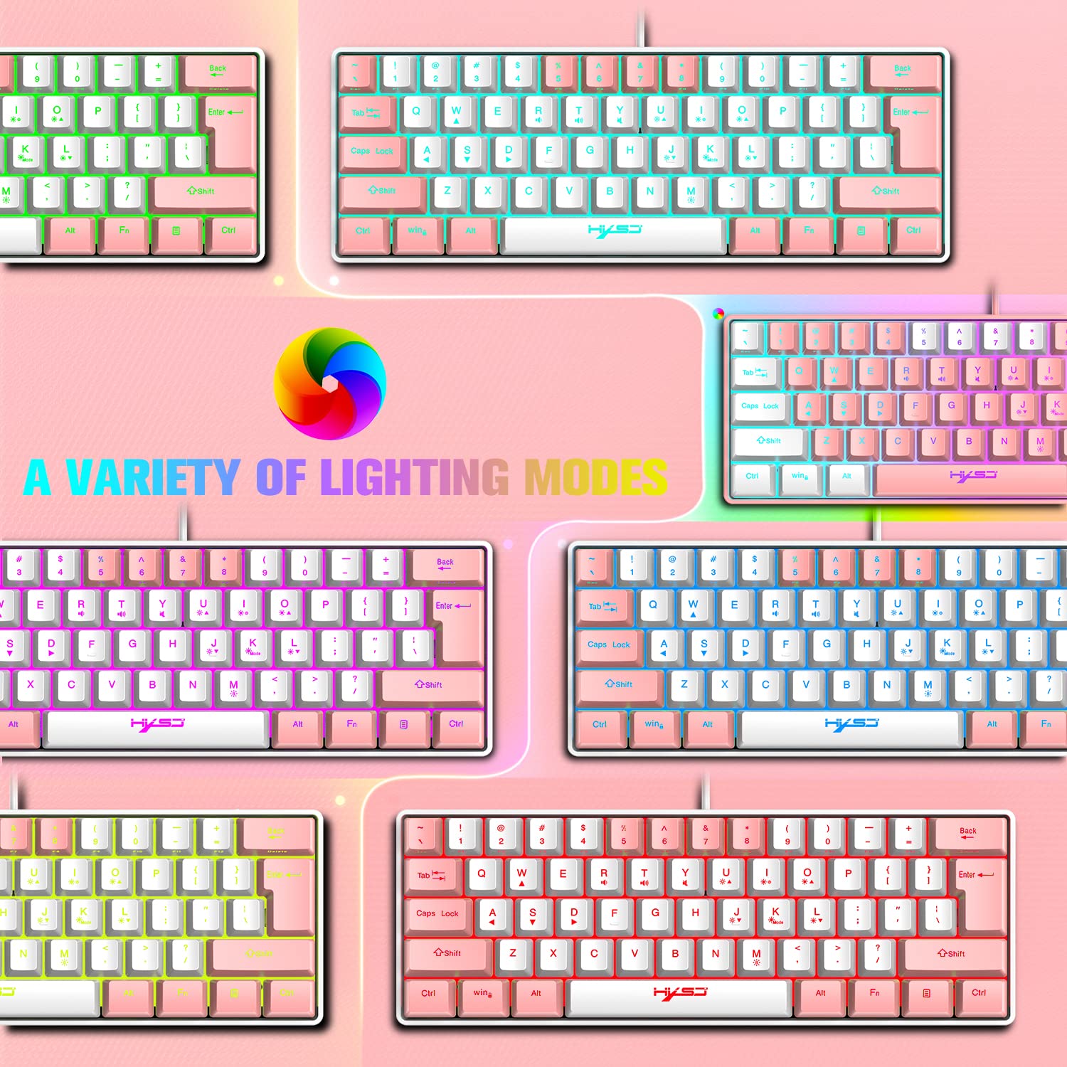 Snapklik.com : RGB Gaming Keyboarfd And Mouse,Compact 61Keys Mini Wired ...