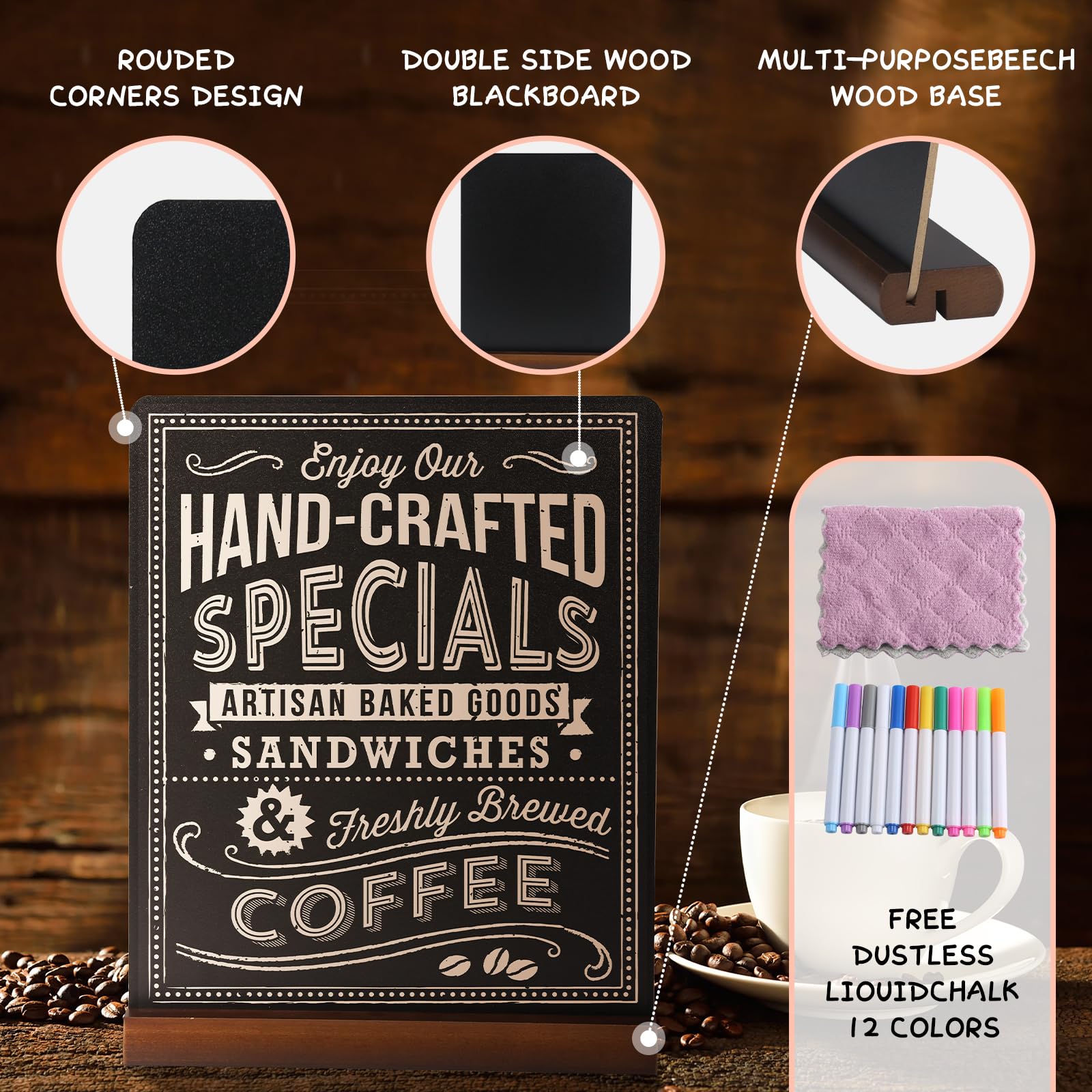 Snapklik.com : Chalkboard Signs, 2Pack 8.6 X 11 Inch Chalk Board Sign