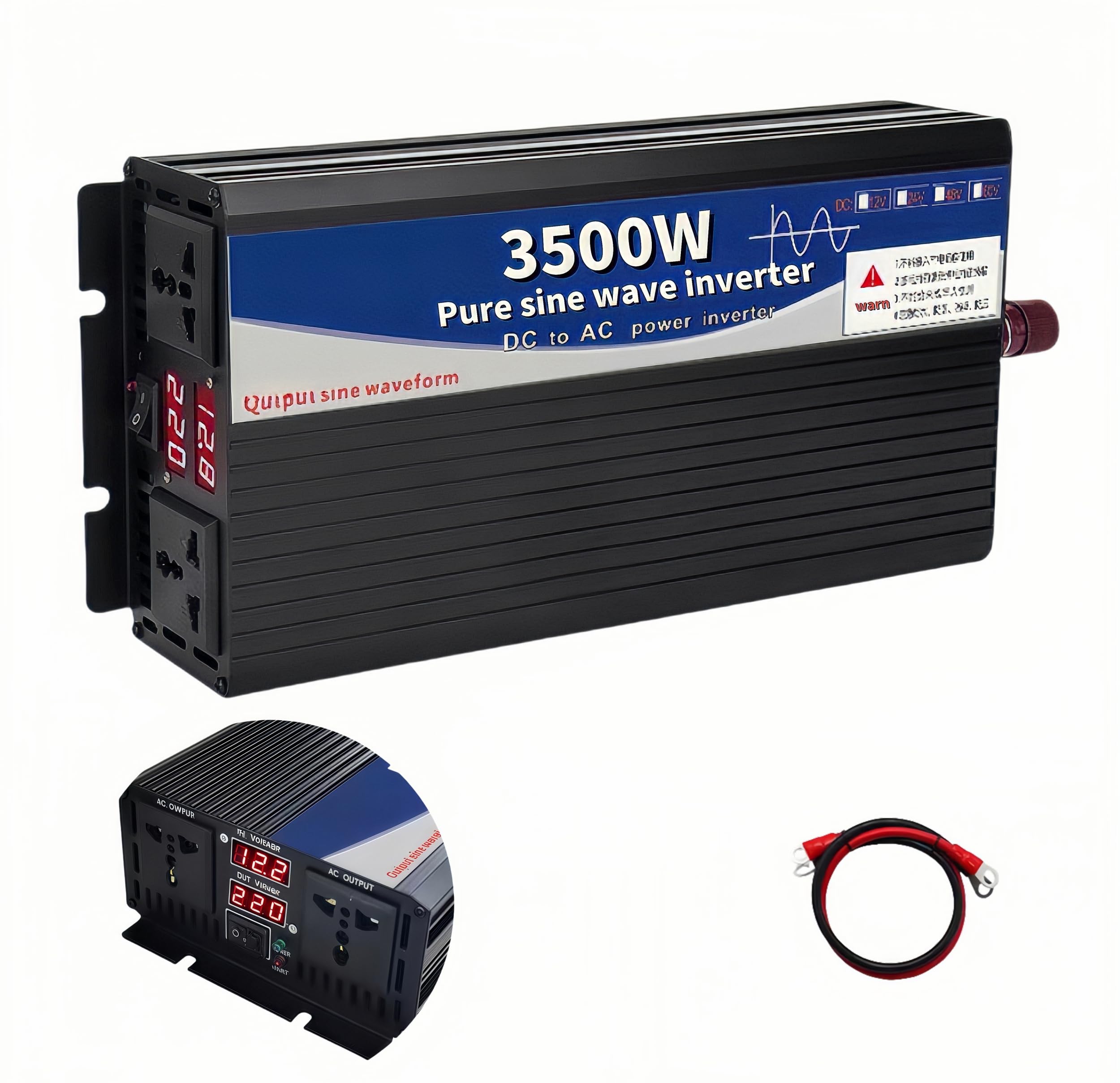 Amazon.com: 3500W Power Inverter 12V DC to 110V AC Converter with LED ...