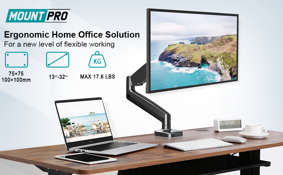 Watch MOUNT PRO Single Monitor Desk Mount function display on Amazon Live