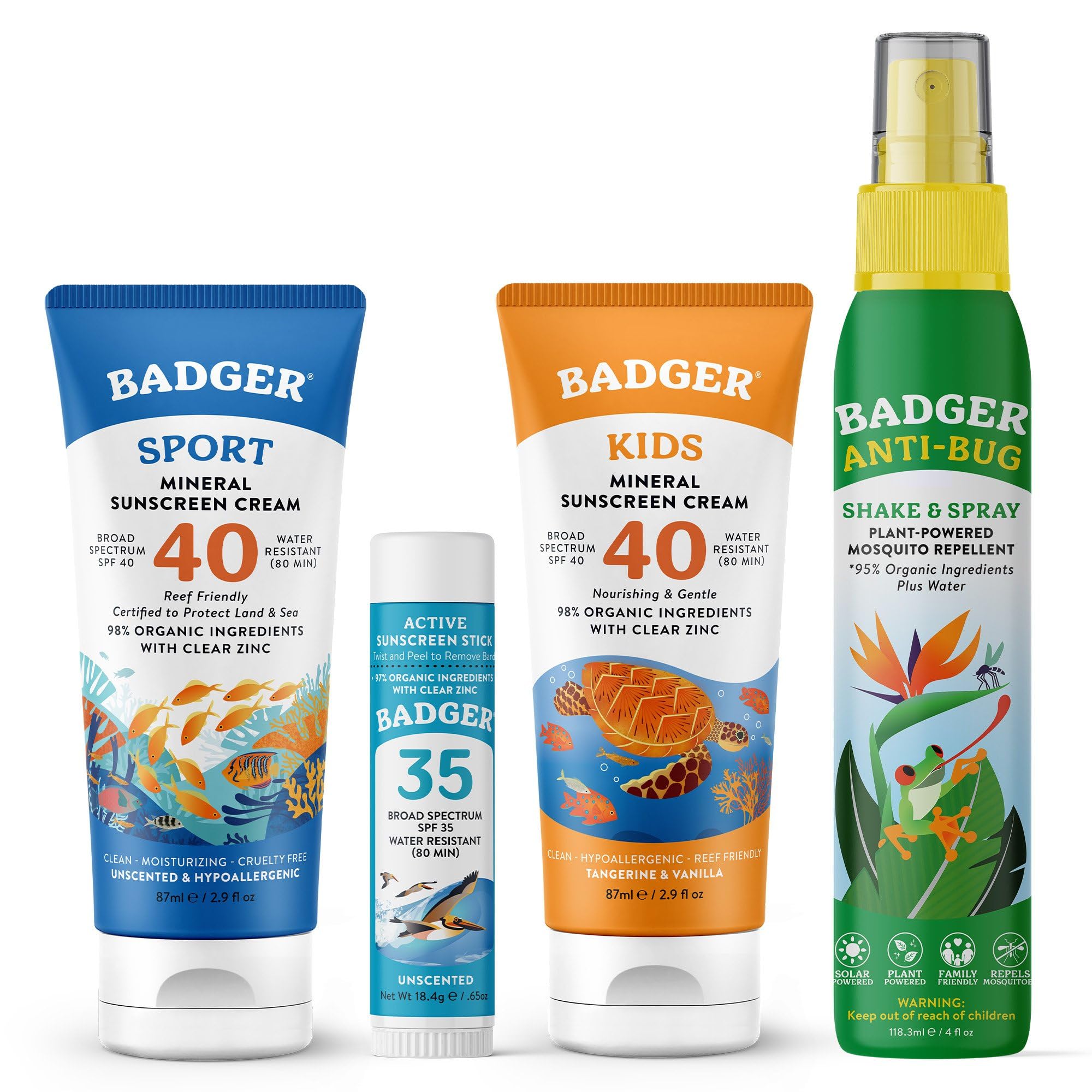 Amazon.com: Badger Sun & Bug Bundle - SPF 40 Sport Mineral Sunscreen ...