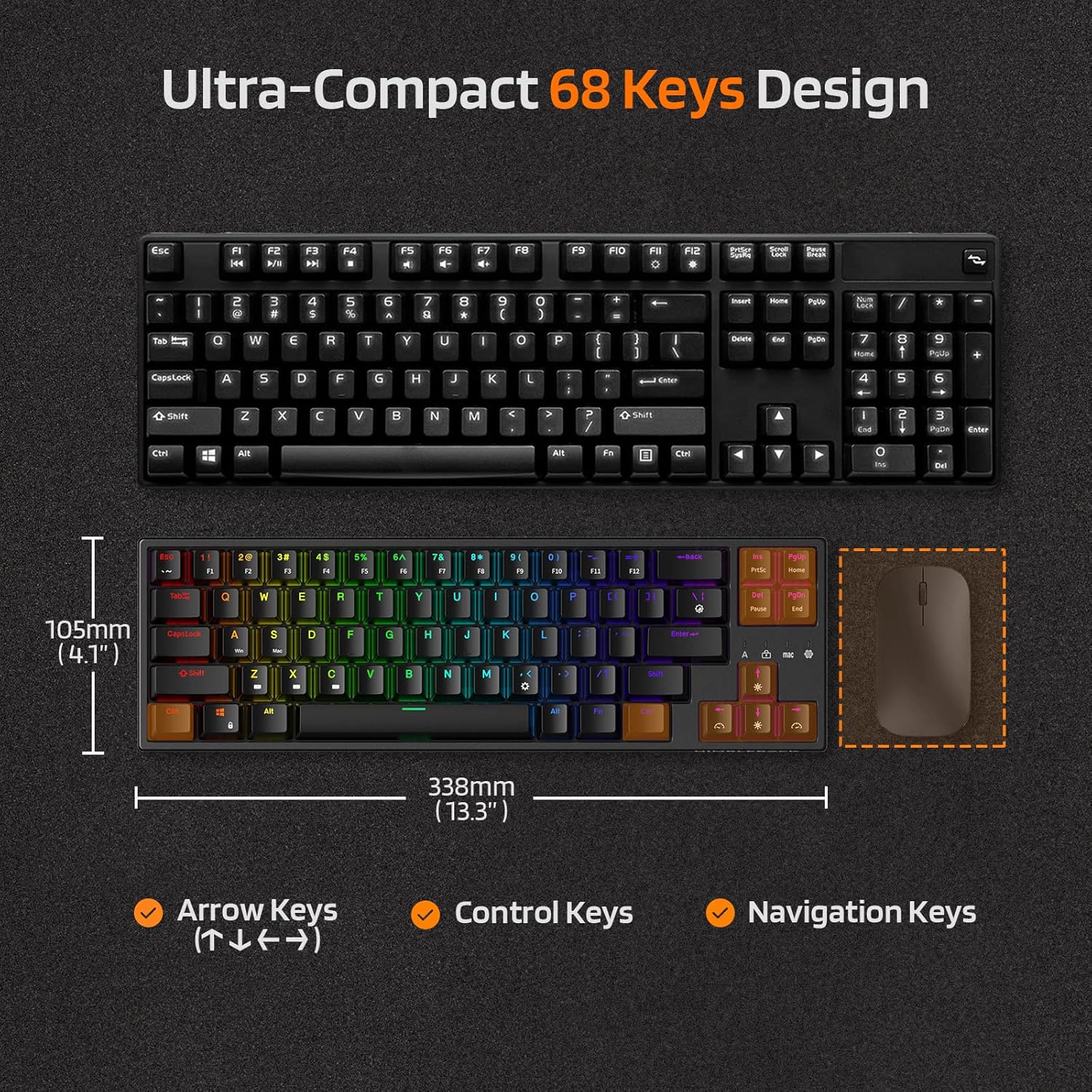 Buy LTC NB681 Nimbleback RGB Wired 65% Hot-Swappable Mechanical Keyboard（Blue Switch） LavaCaps ...