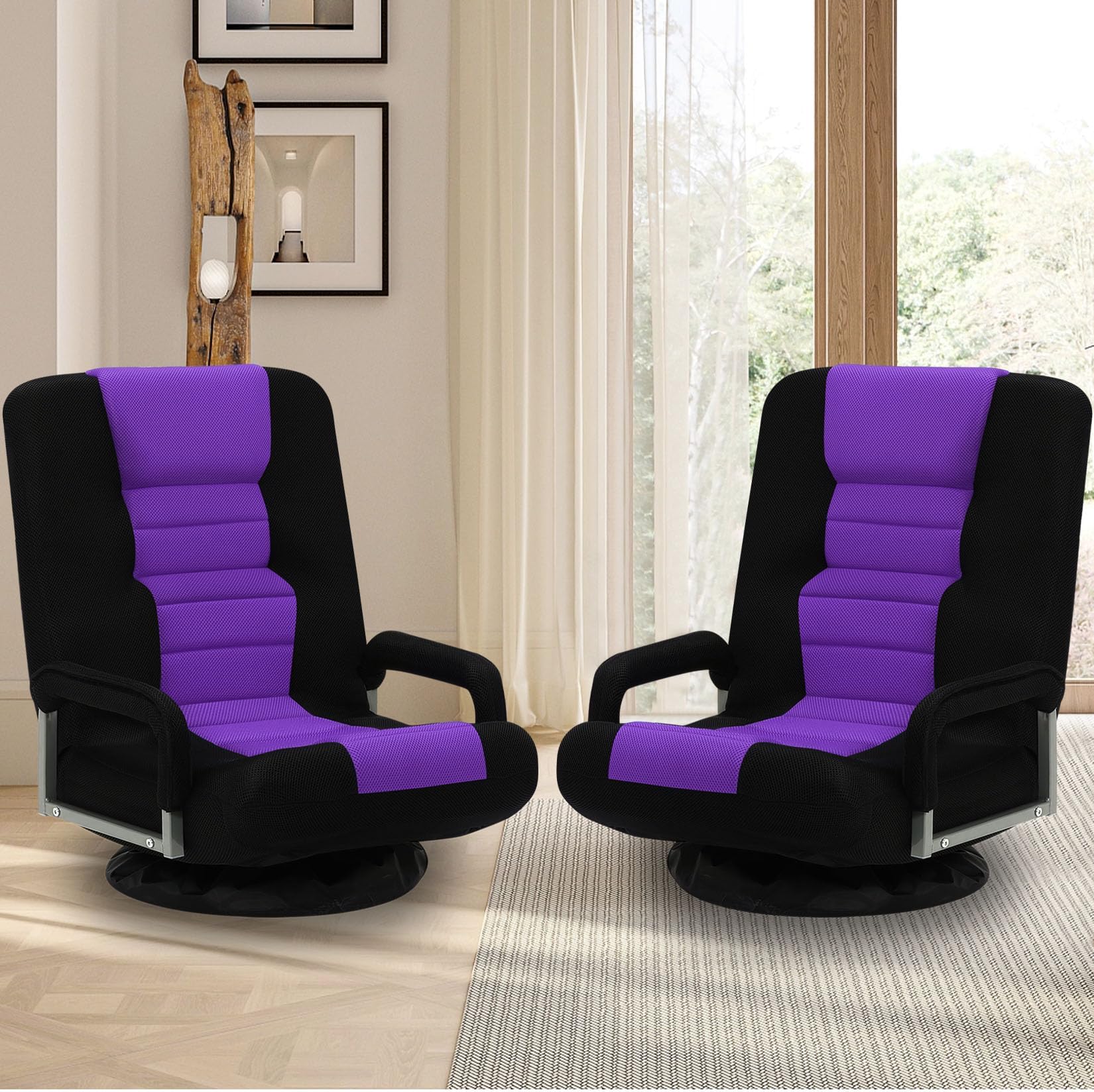 Amazon.com: ACIPENSER Swivel Gaming Chair Multipurpose 2PACK Floor ...