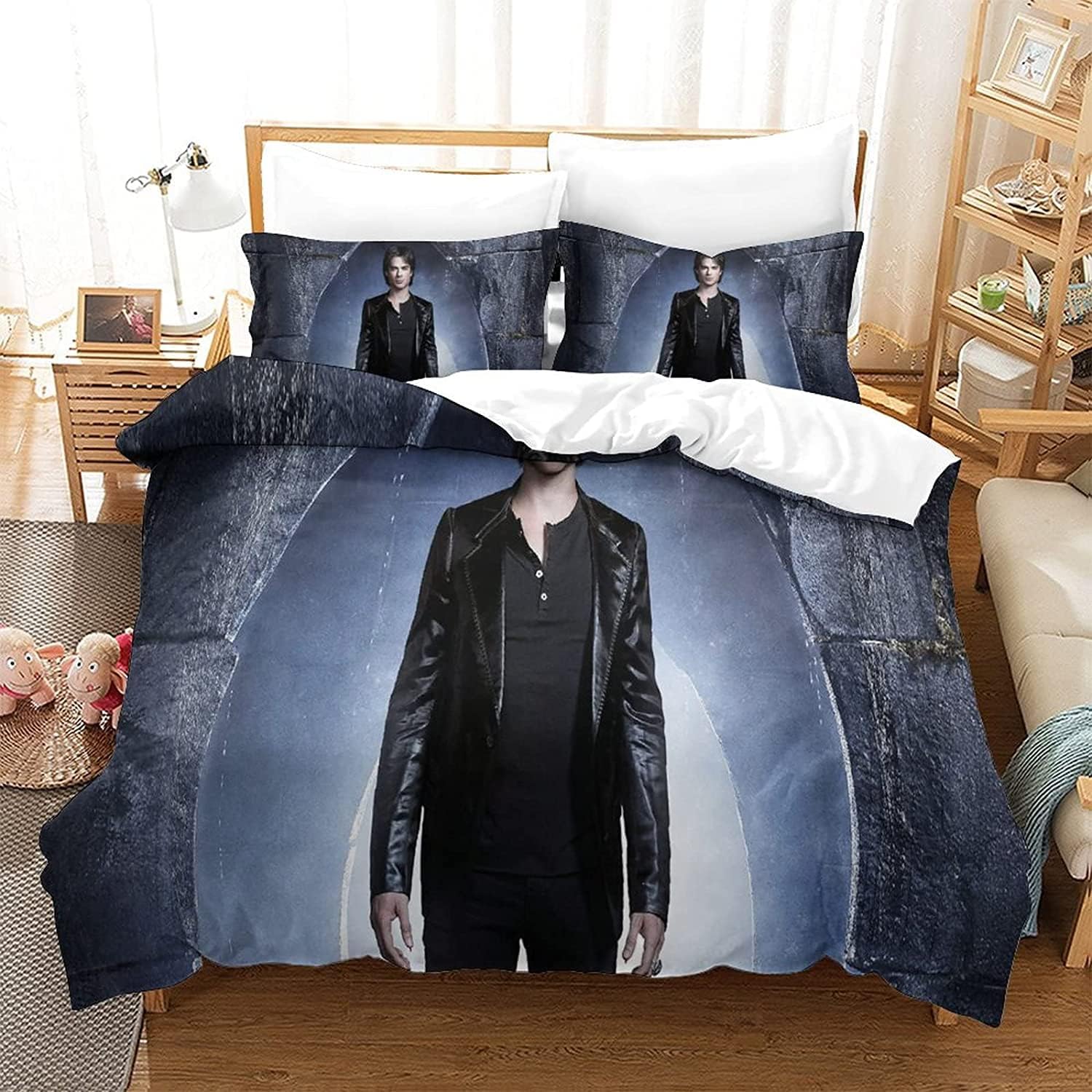 BLAKIN Damon Salvatore Bedding Set, Horror Vampire Duvet Cover Set, 3 ...