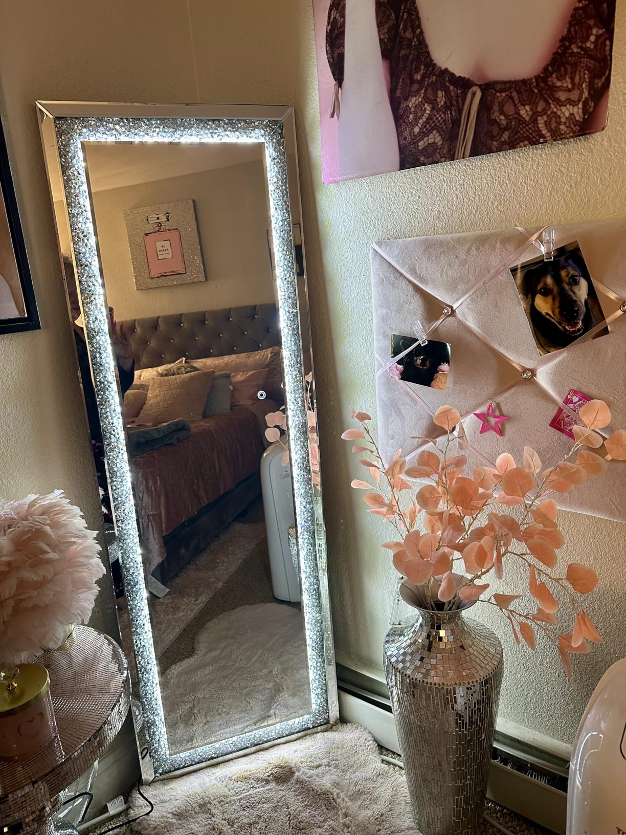 $37/mo - Finance MUAUSU Crystal Full Length Floor Mirror- 59"×18 ...