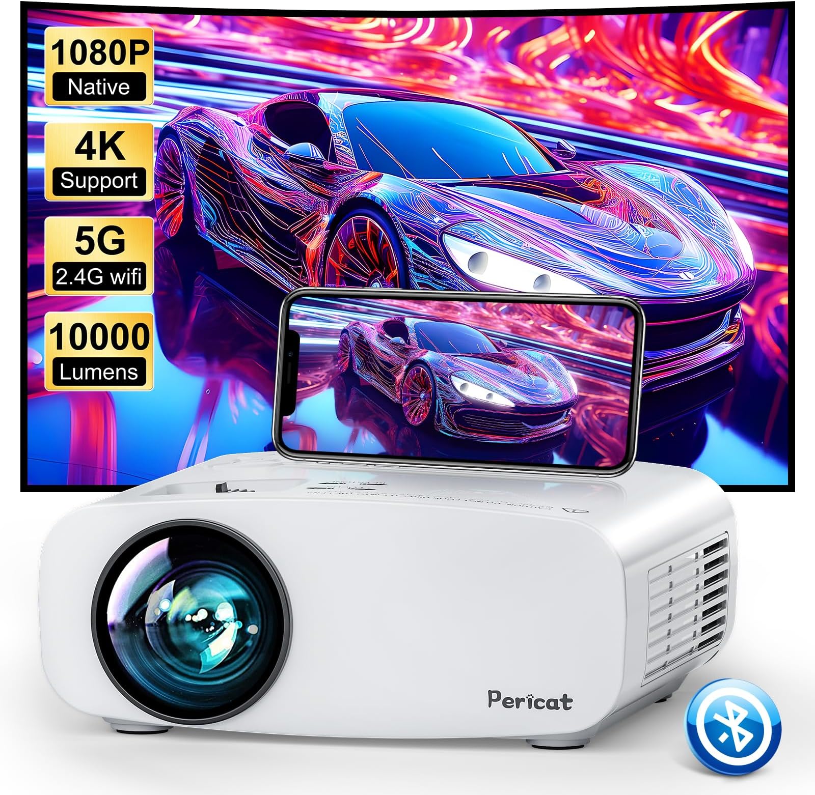 Amazon.com: [Electric Focus] 5G WiFi Mini Bluetooth Projector 4K ...