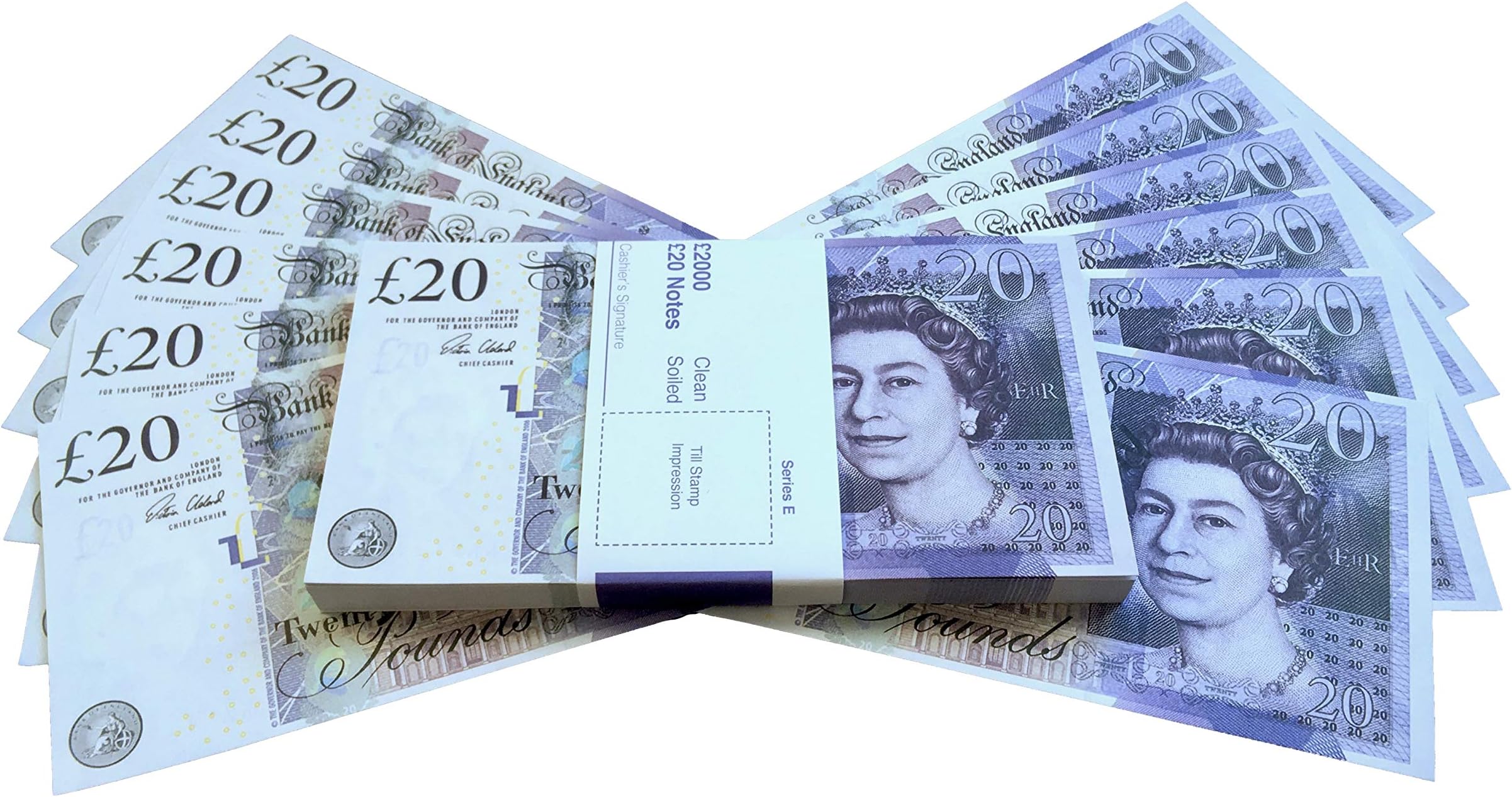 Big Screen Stacks | NEW EDITION PROP MONEY UK 20 POUNDS 100 BANK NOTES ...