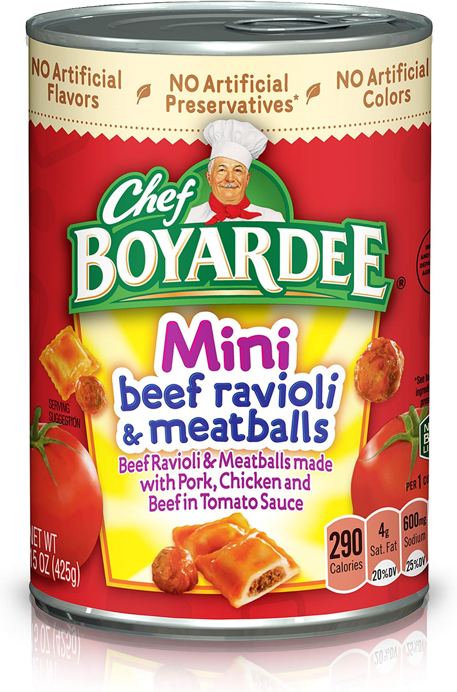 Amazon.com : Chef Boyardee Mini Beef Ravioli, Microwave Pasta, Canned ...