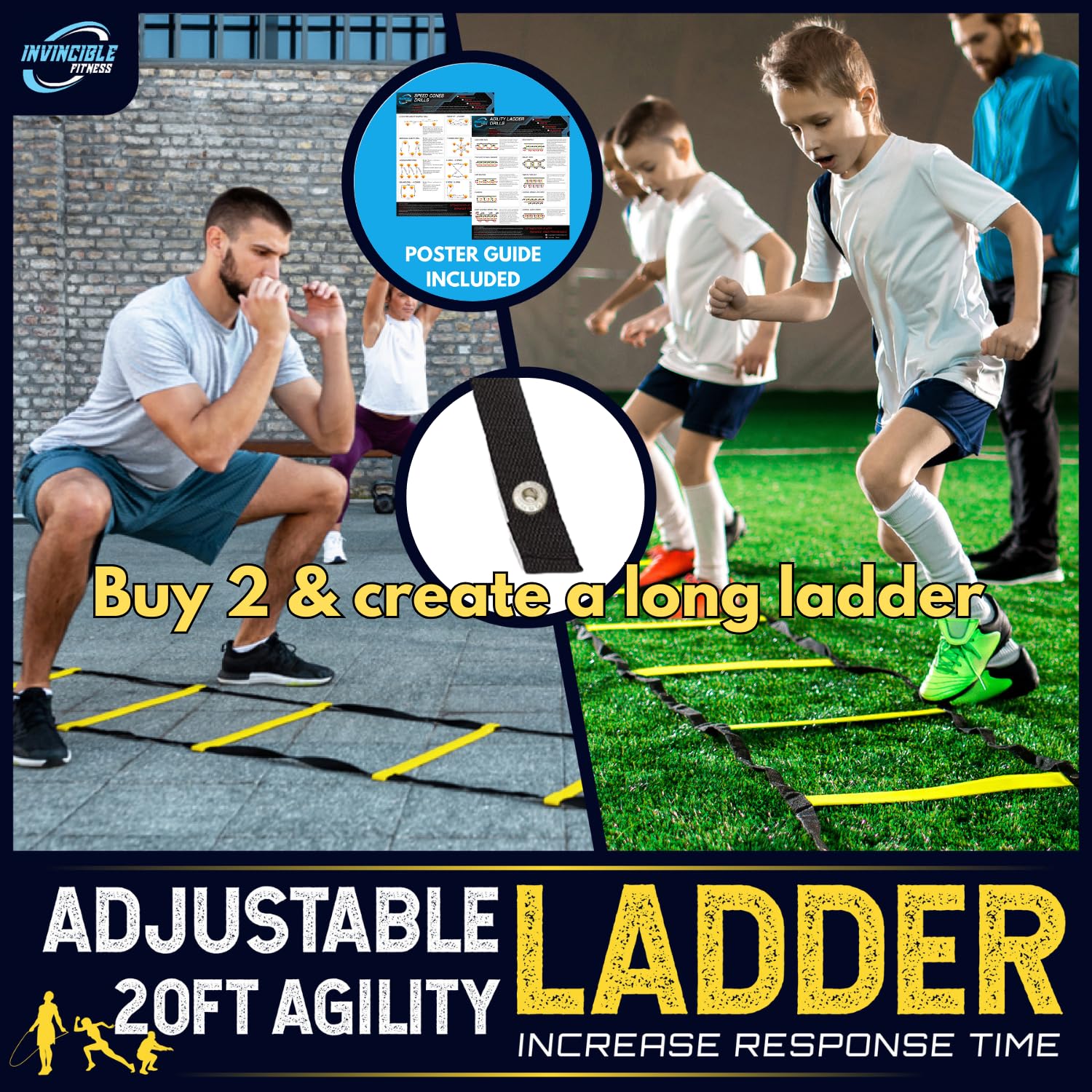 Snapklik.com : Invincible Fitness 20ft Agility Ladder - Enhance Speed