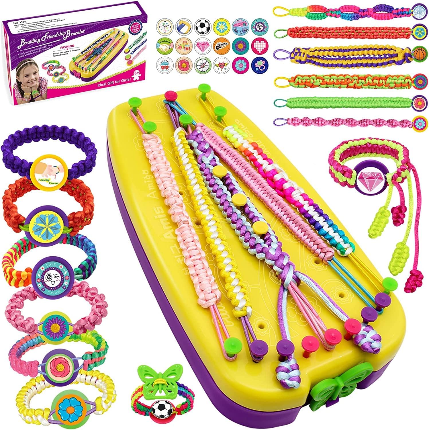 Discra Friendship Bracelet Kit, 112 Pcs Bracelet Making Kit Kids Age 6 ...