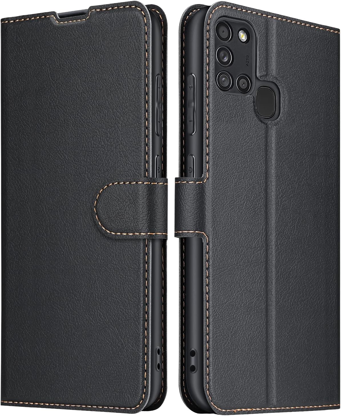 ELESNOW Case for Samsung Galaxy A21s, Premium Leather Flip Phone Case ...