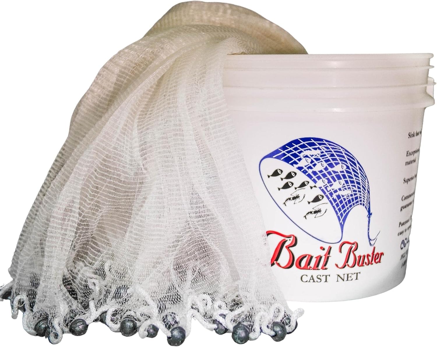 Amazon.com : Bait Buster Superior Handmade Manhaden cast net 5/8" mesh ...