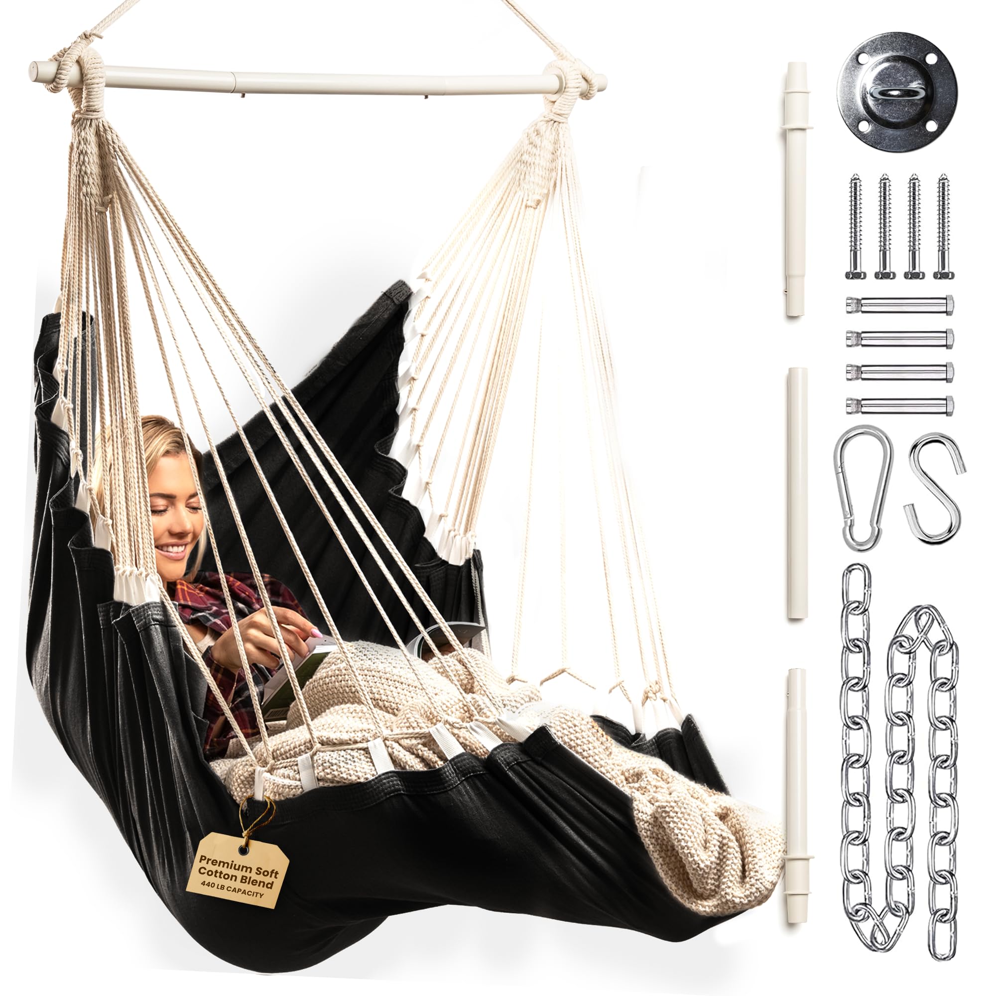 Amazon.com: Indoor Hammock Chair Swing – Hanging Chair for Bedroom ...