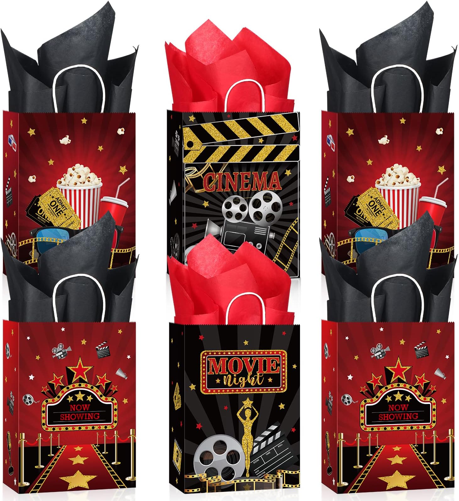 Amazon.com: Funrous 24 Pcs Movie Night Party Bags with Tissue Papers ...