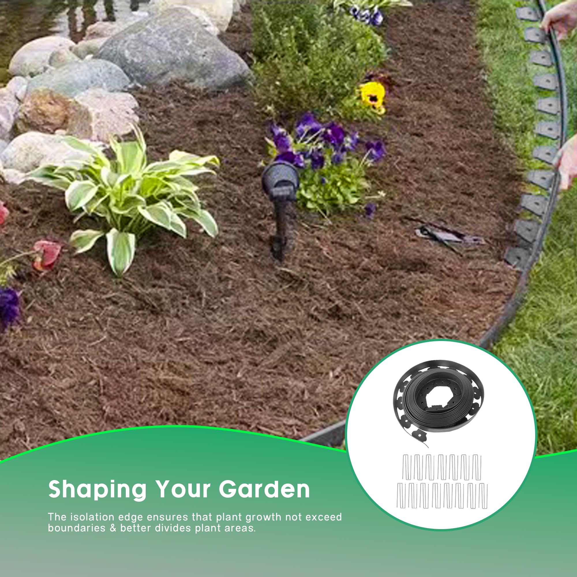 Snapklik.com : Yoebor 4 Inch Tall No Dig Landscape Edging Border 33ft ...