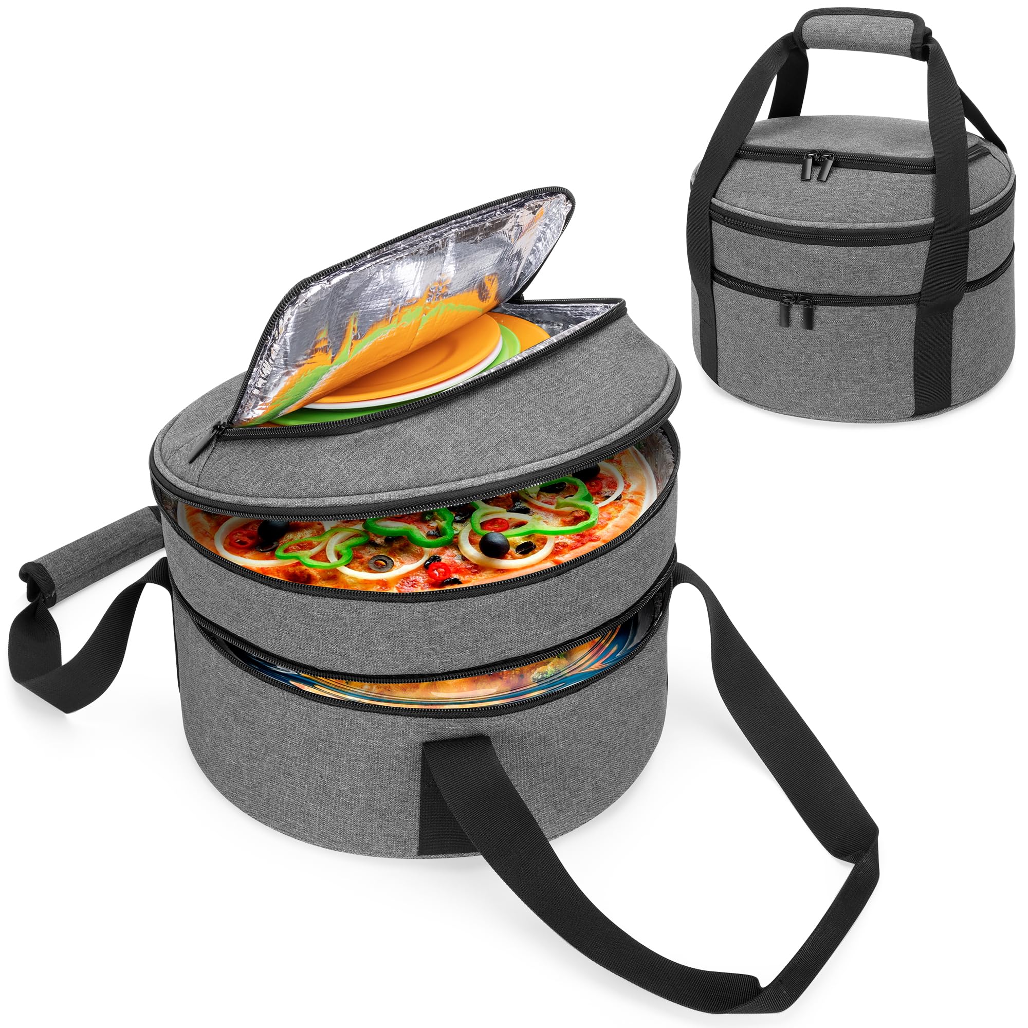 Amazon.com: Trunab 12" Insulated Casserole Carrier, Double Decker Pie ...