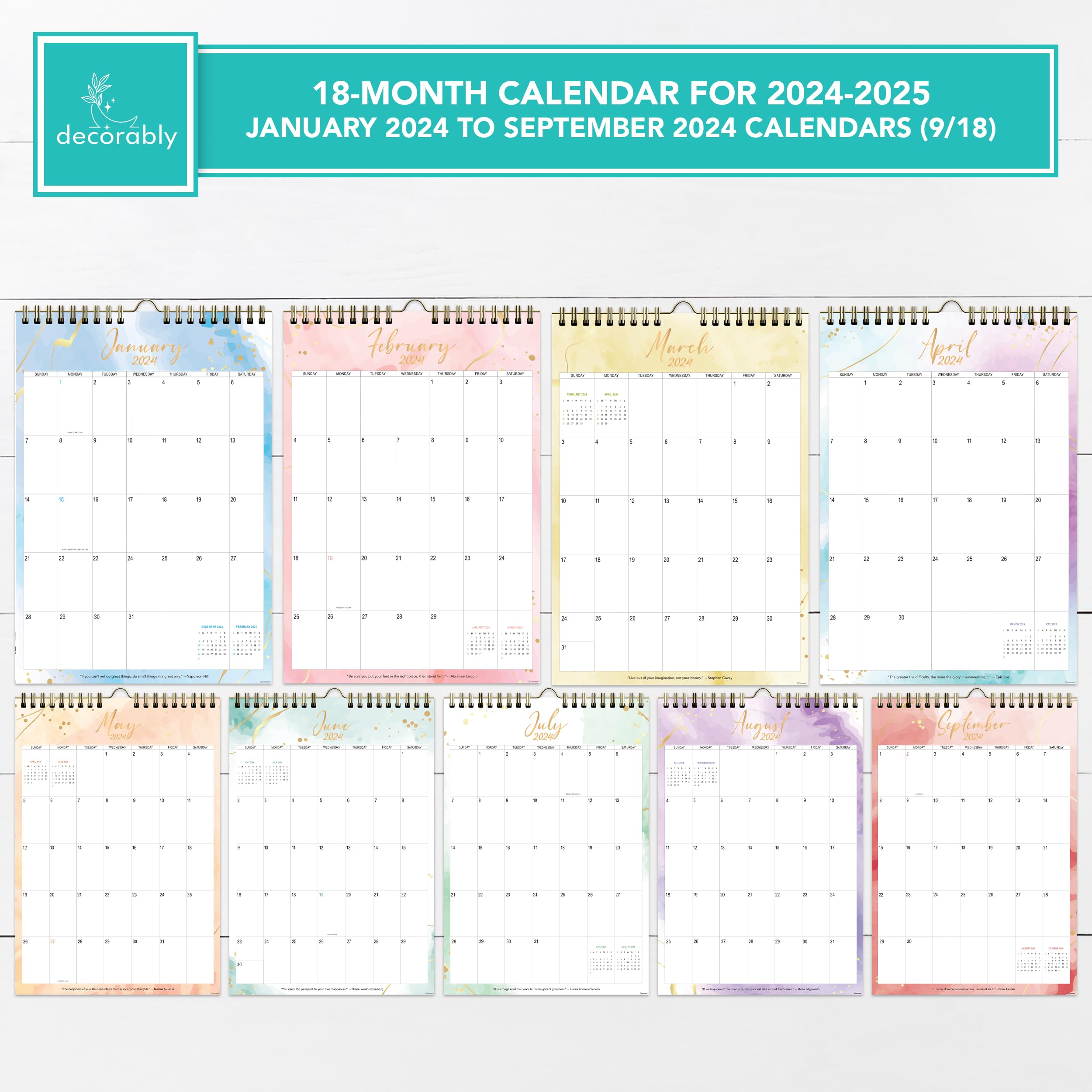 Snapklik.com : 18 Month Wall Calendar 2024-2025 Jan 2024 To June 2025 ...