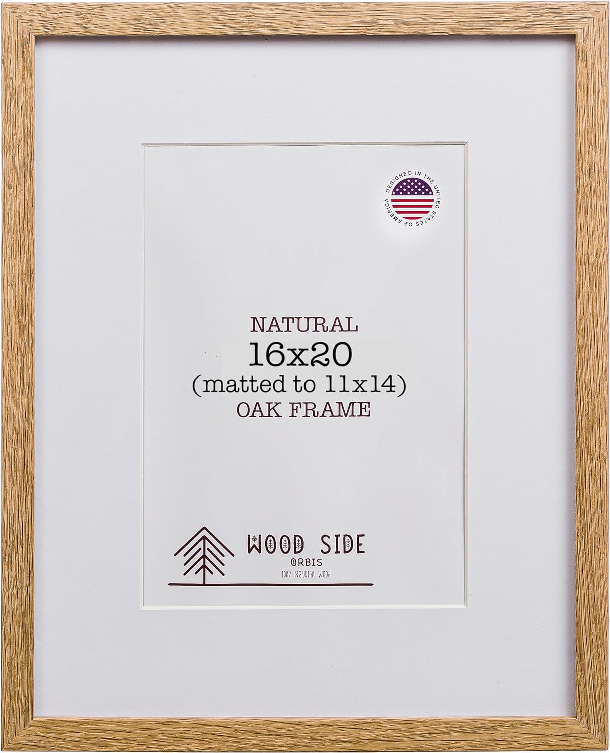 Amazon.com - Oak Wood Picture Frames 16x20 with Mat for 11x14 - Natural ...