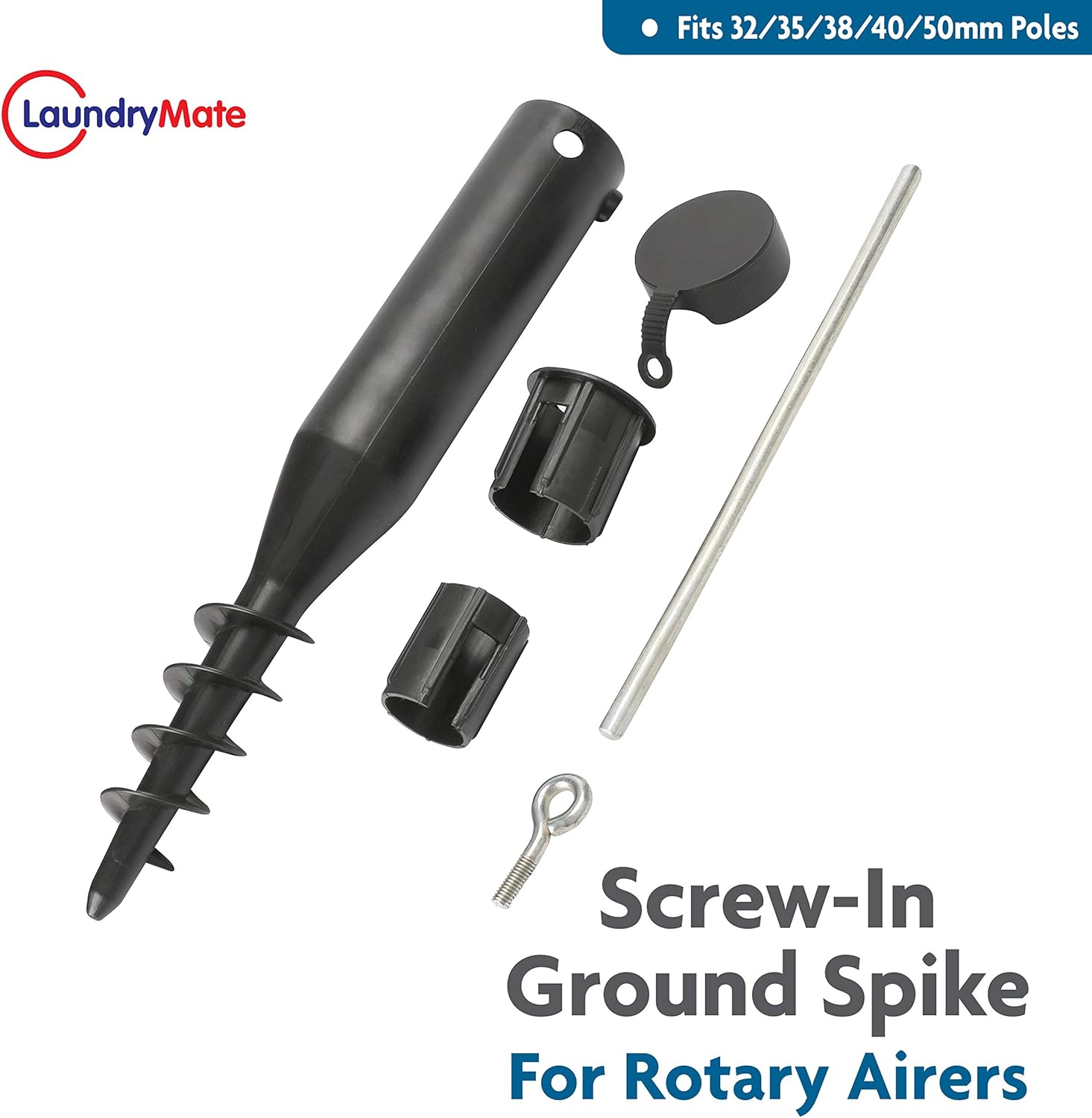 Almineez Heavy Duty Plastic Screw in Ground Spike for Rotary Airers ...