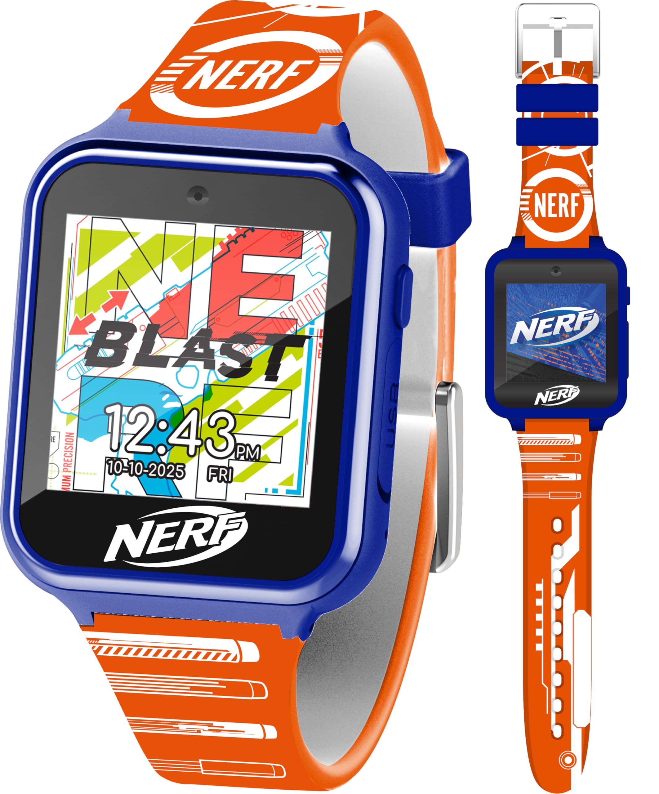 Amazon.com: Accutime Nerf Kids Orange Educational Learning Touchscreen ...