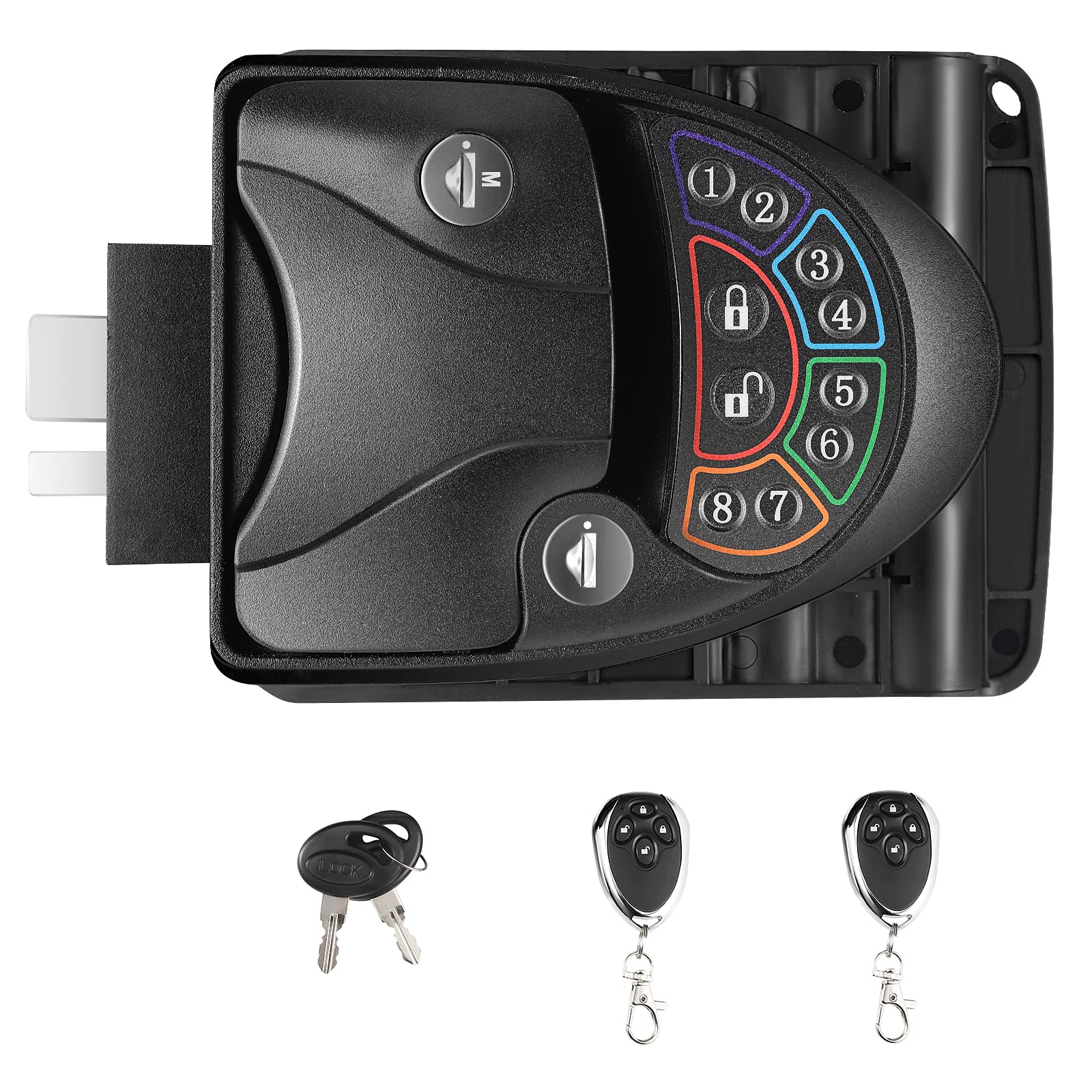 Buy RV Door Lock Keyless Entry with Deadbolt Backlit 65ft Fobs Remote ...