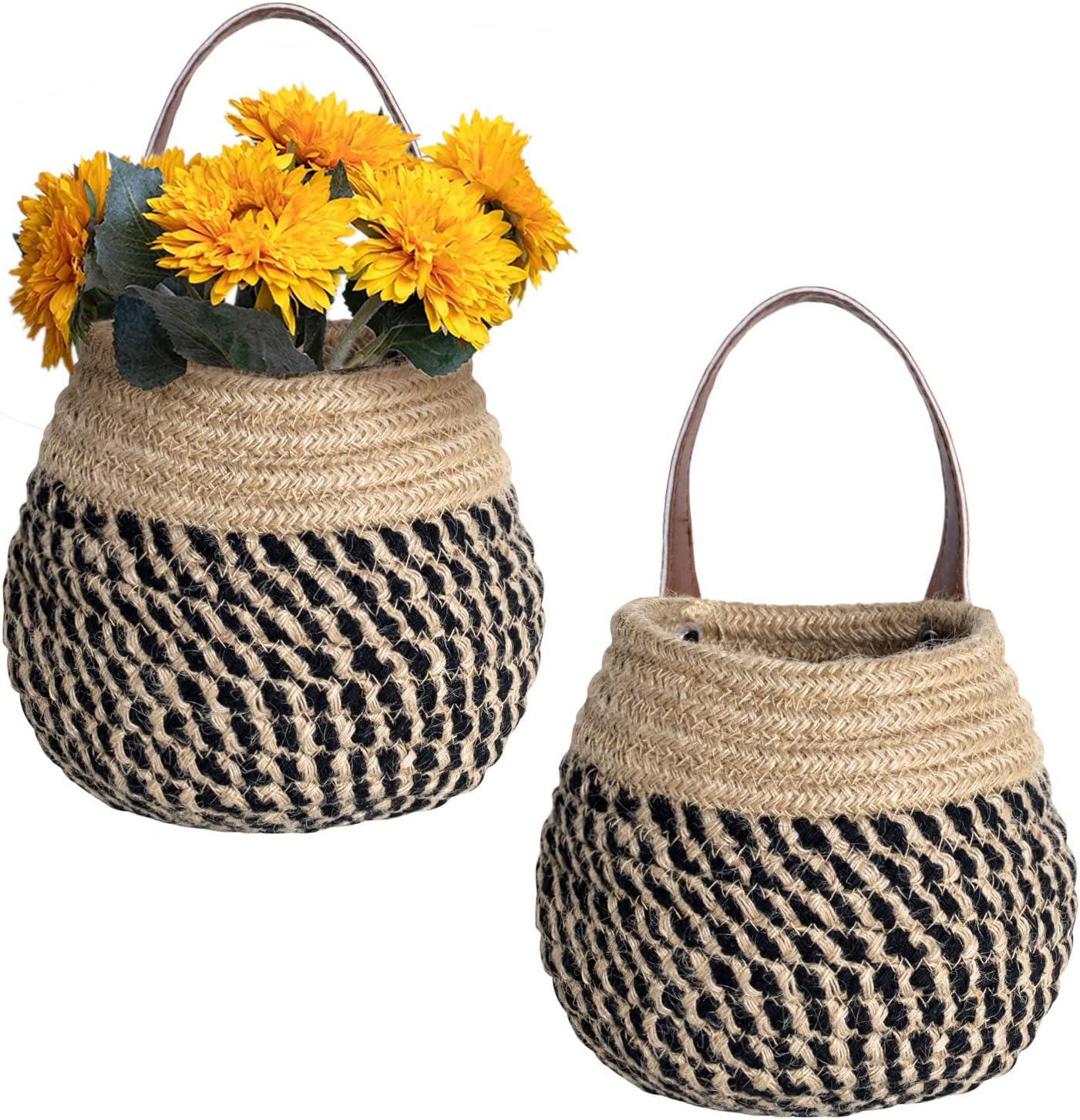 Amazon.com - Wall Organizer Storage Baskets, 2 Pack Jute Woven Baskets ...