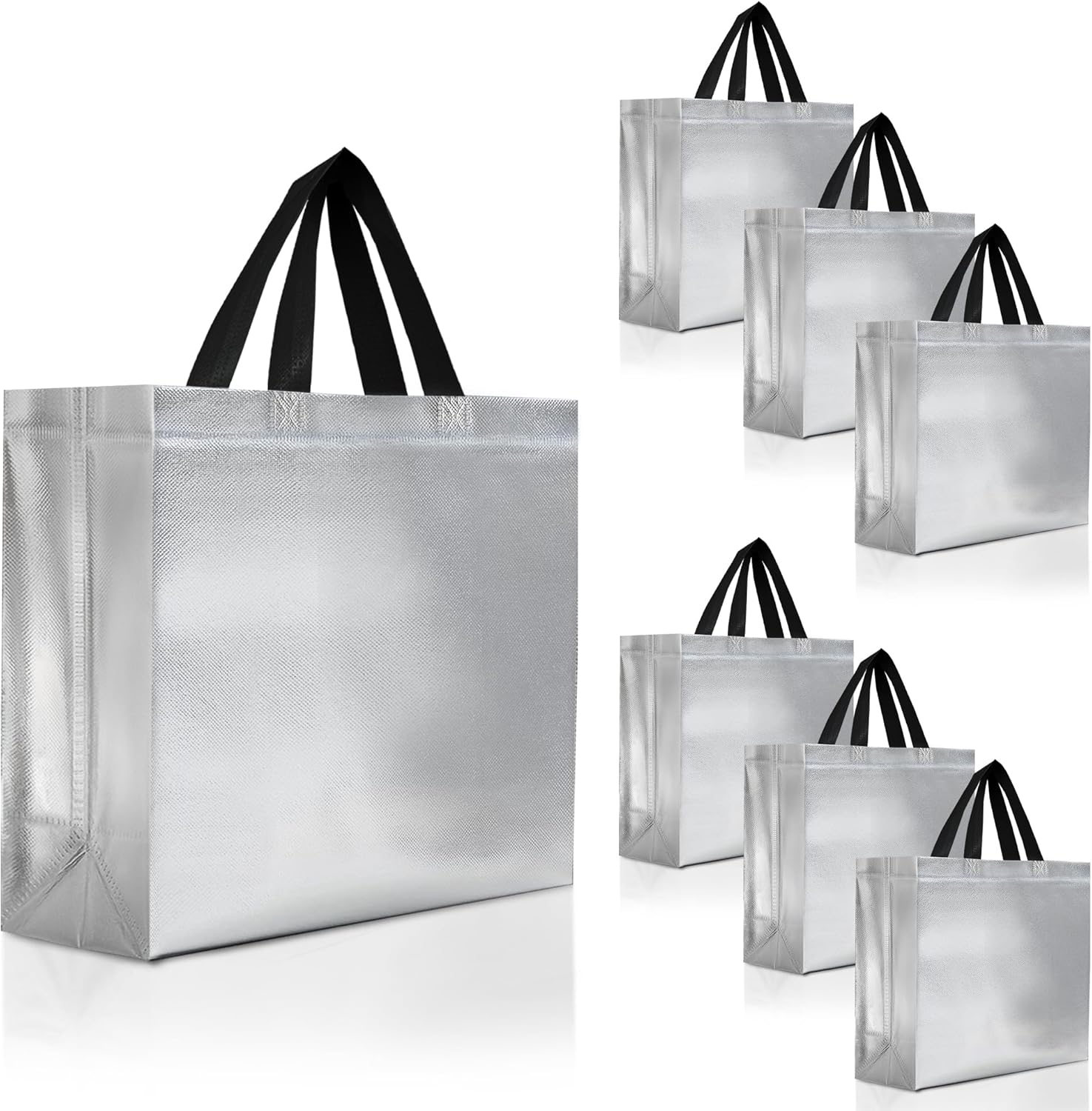 Amazon.com: Nush Nush Large Silver Gift Bags Bulk – Set of 30 Silver ...