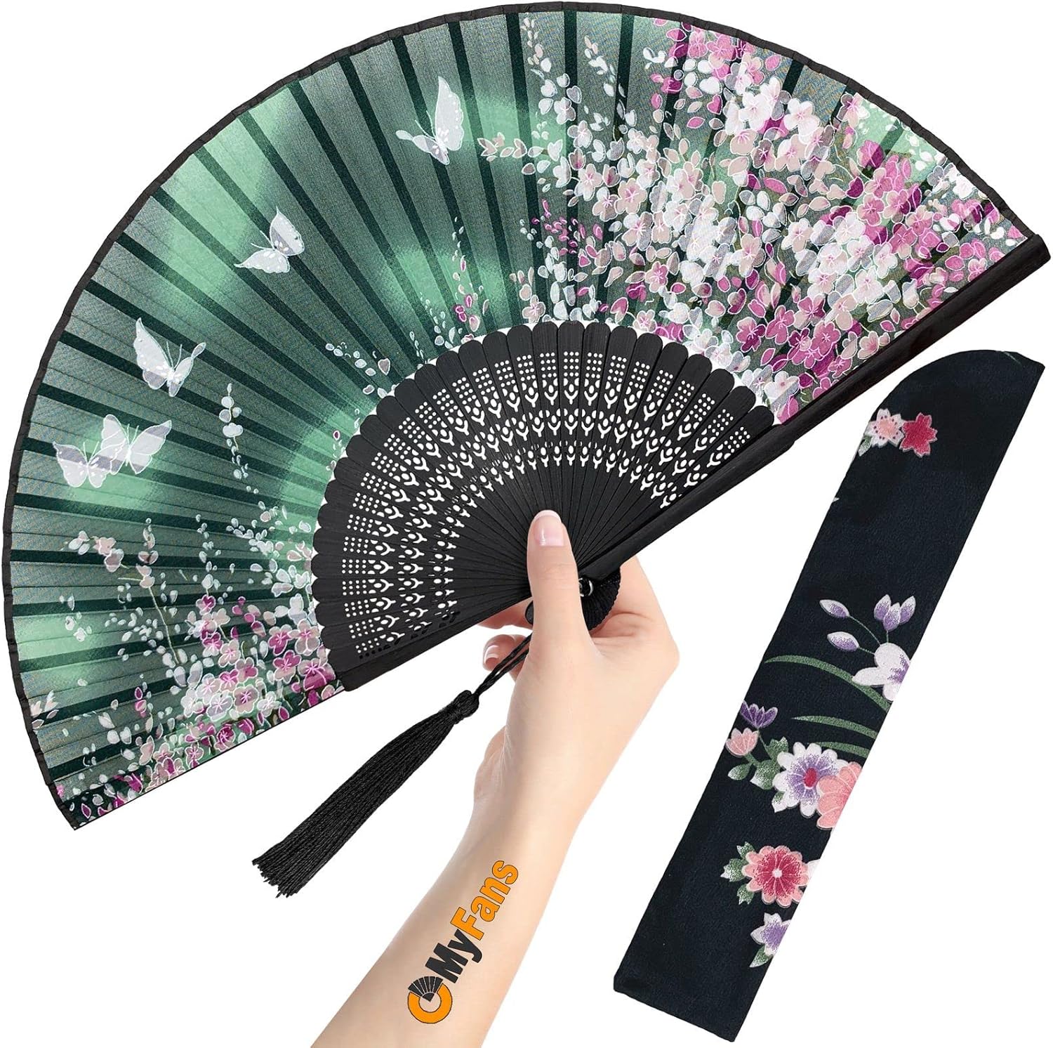 Amazon.com: OMyFans Hand Fan for Women Foldable - Folding Chinese ...