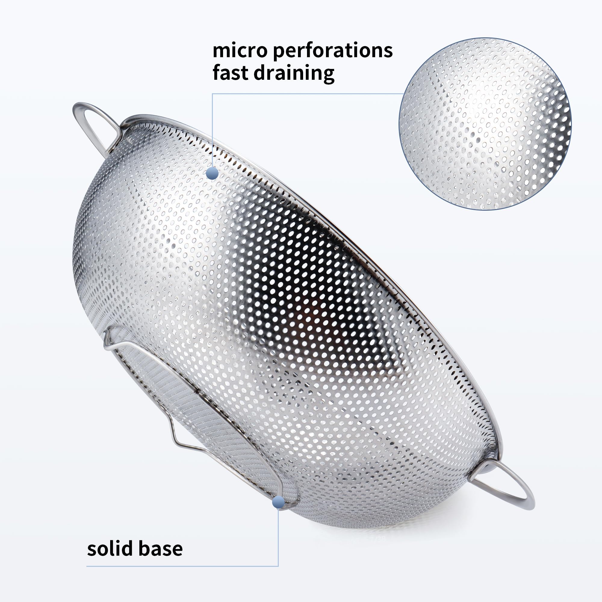 Snapklik.com : Gulex Colander Stainless Steel 5-Quart, Metal Strainers