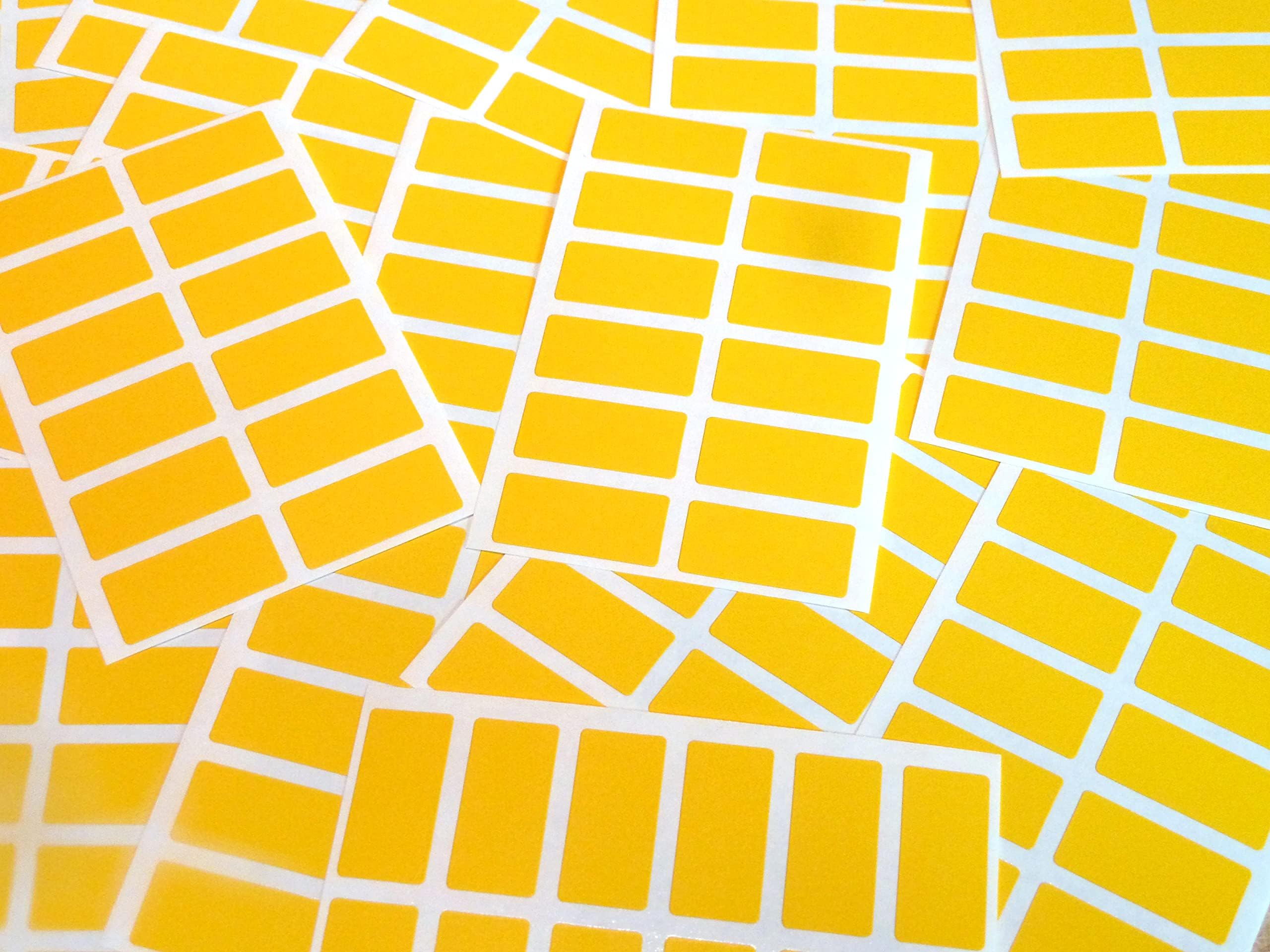 200 Labels, 25x12mm Rectangle, Yellow, Colour Code Stickers, Self ...