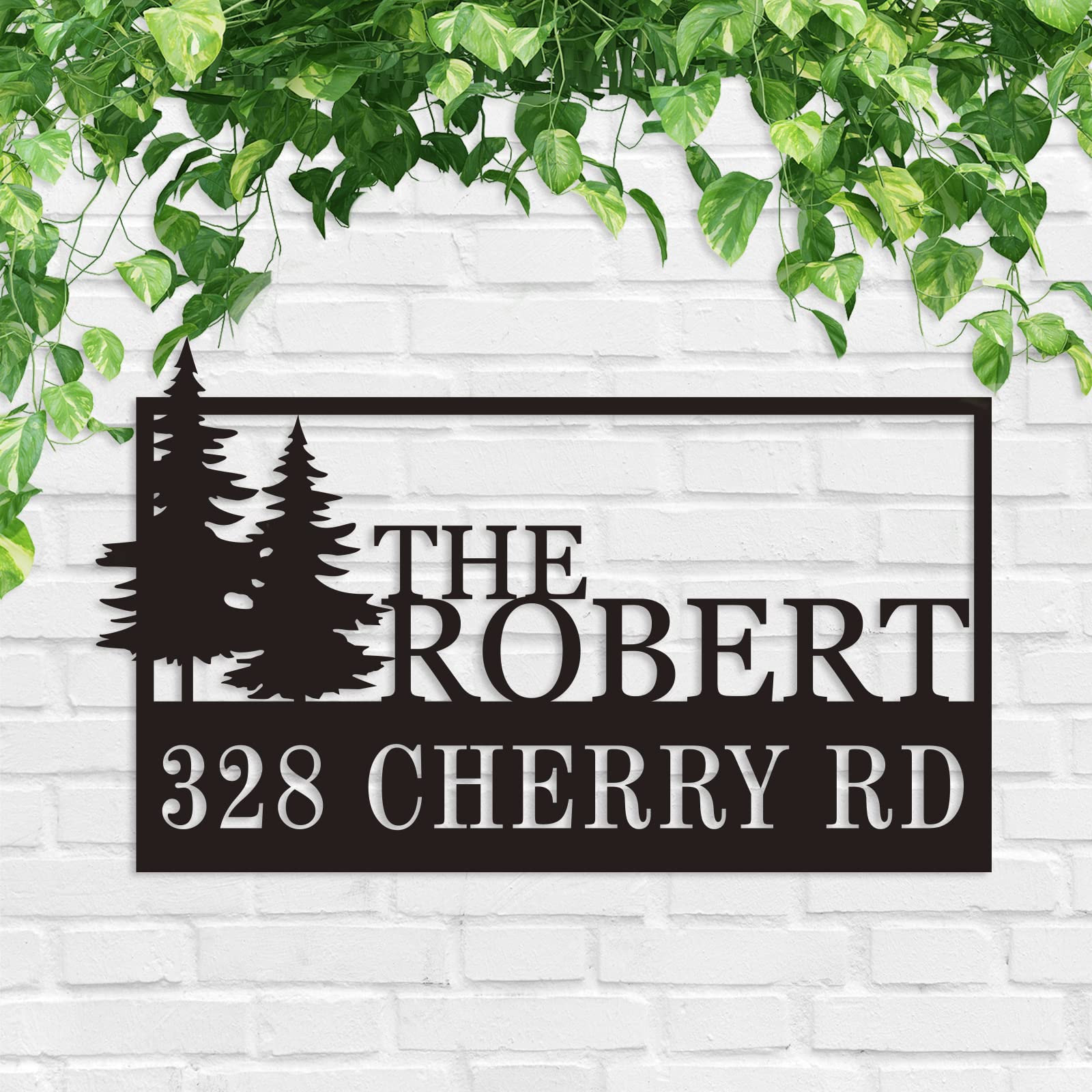 Amazon.com : Address Numbers for Houses Custom pine Tree Address Sign ...