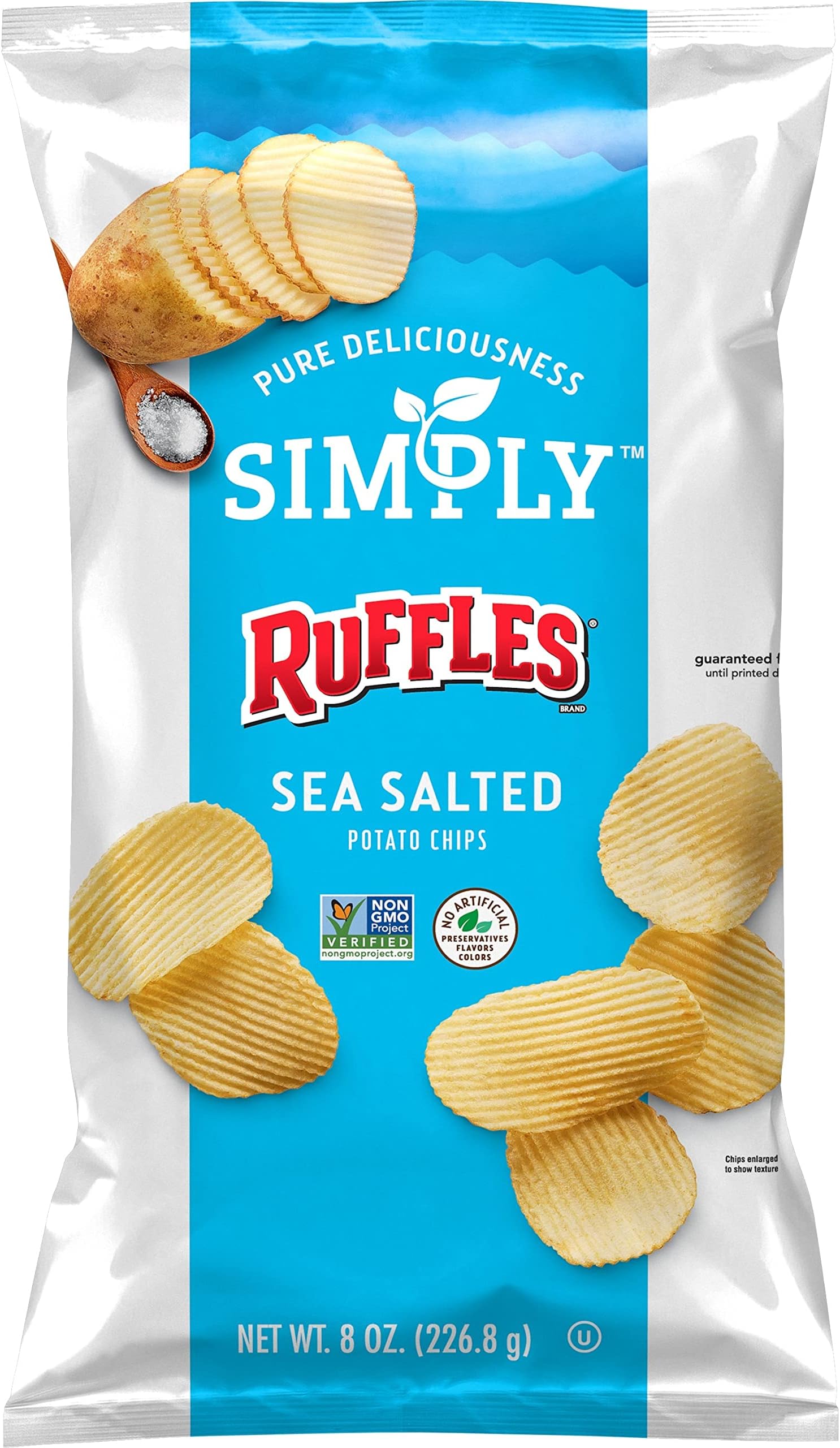 Amazon.com: Ruffles Simply Sea Salted Potato Chips, 8 Oz