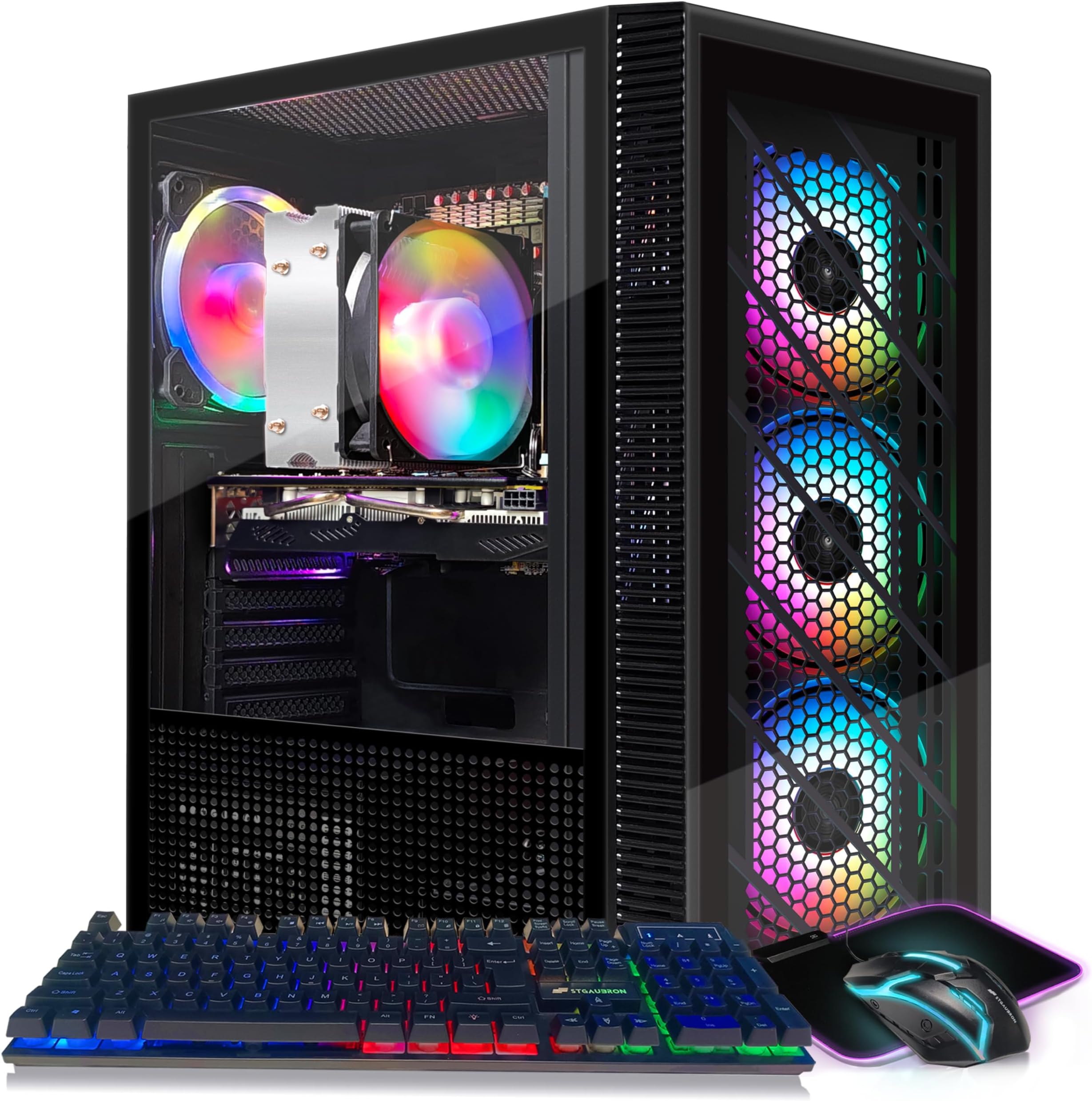 Amazon.com: STGAubron Gaming PC Desktop, Radeon RX 580 16G GDDR5, AMD ...