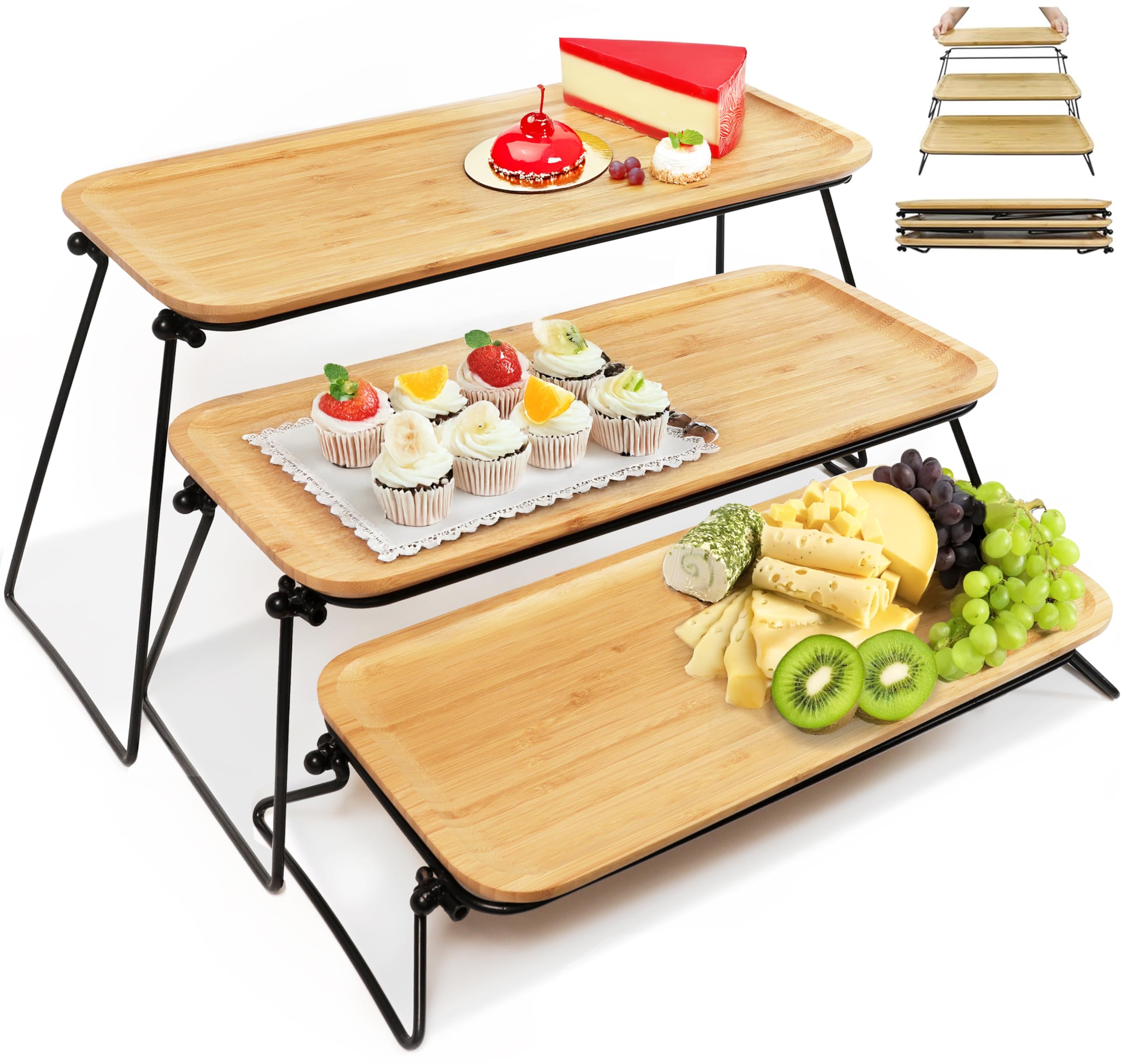 Amazon.com: FINESSY 3 Tier Serving Tray for Party Dessert and Appetizer ...