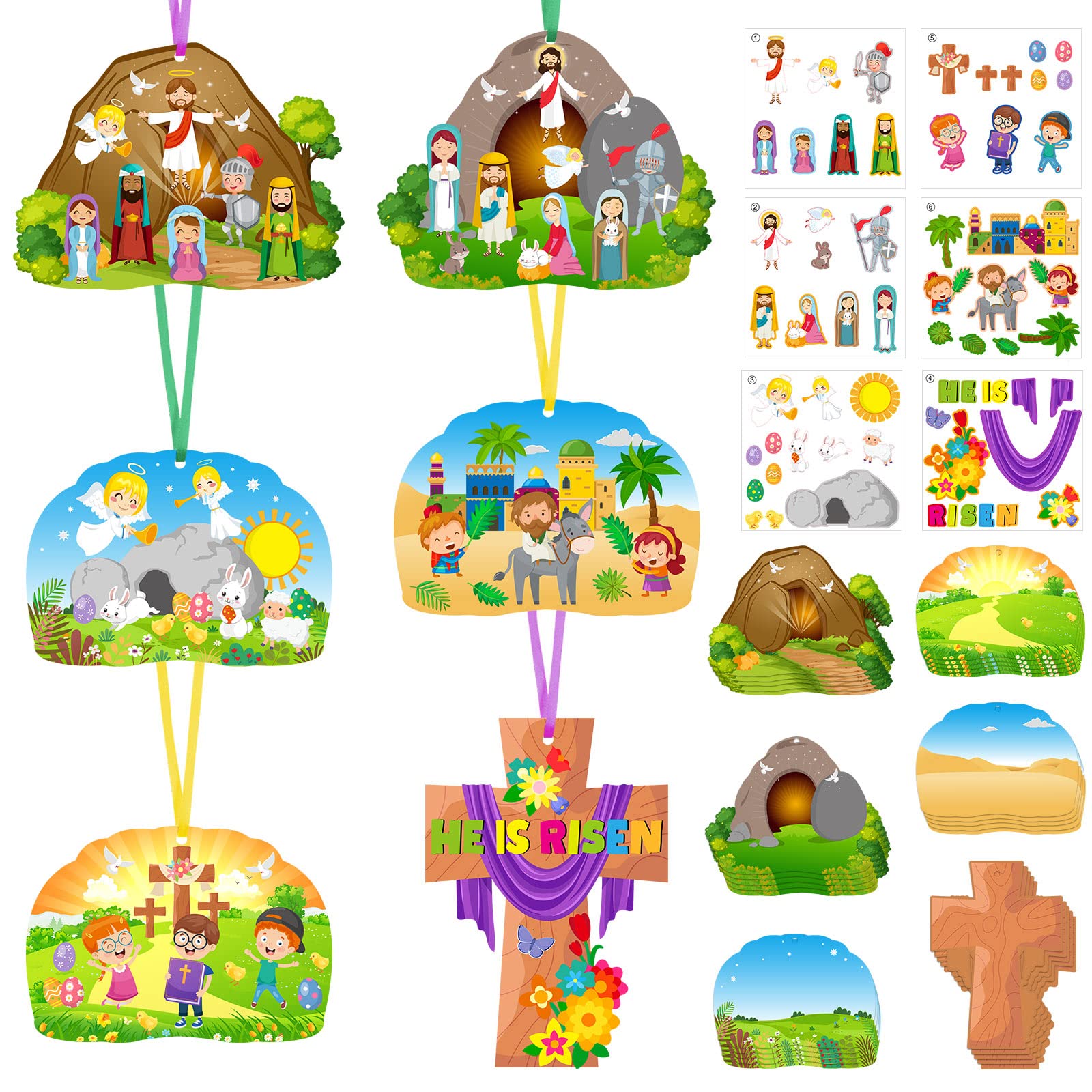 Amazon.com: Funrous Easter Scene Hanging Ornaments Craft Kit for Kids ...