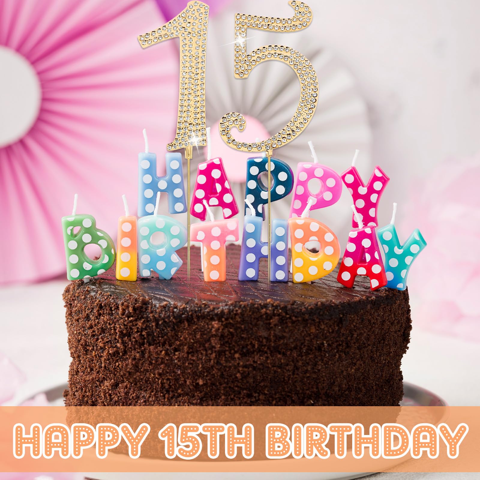 Snapklik.com : Number 15 Cake Topper, Crystal Rhinestones Cake Topper ...