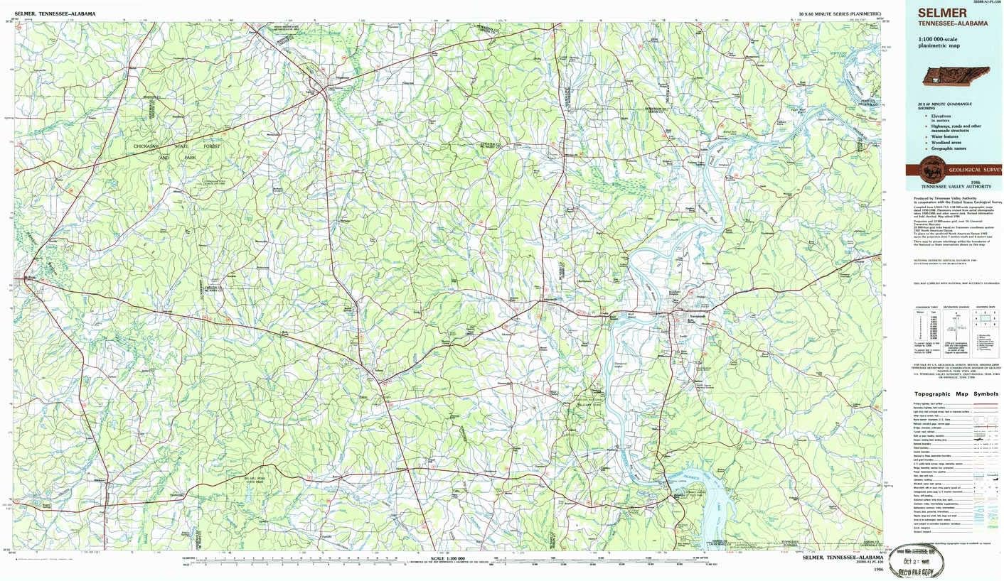 Amazon.com : YellowMaps Selmer TN topo map, 1:100000 Scale, 30 X 60 ...