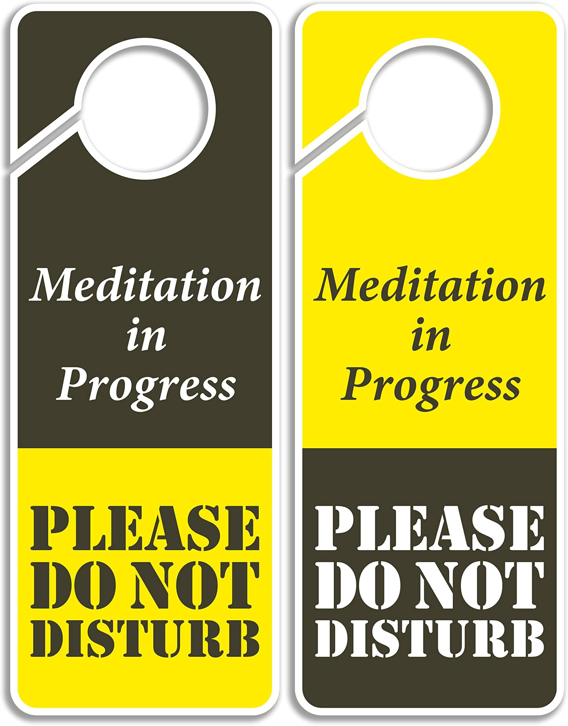 Amazon.com: Do Not Disturb Sign - Meditation in Progress, Door Hanger 2 ...