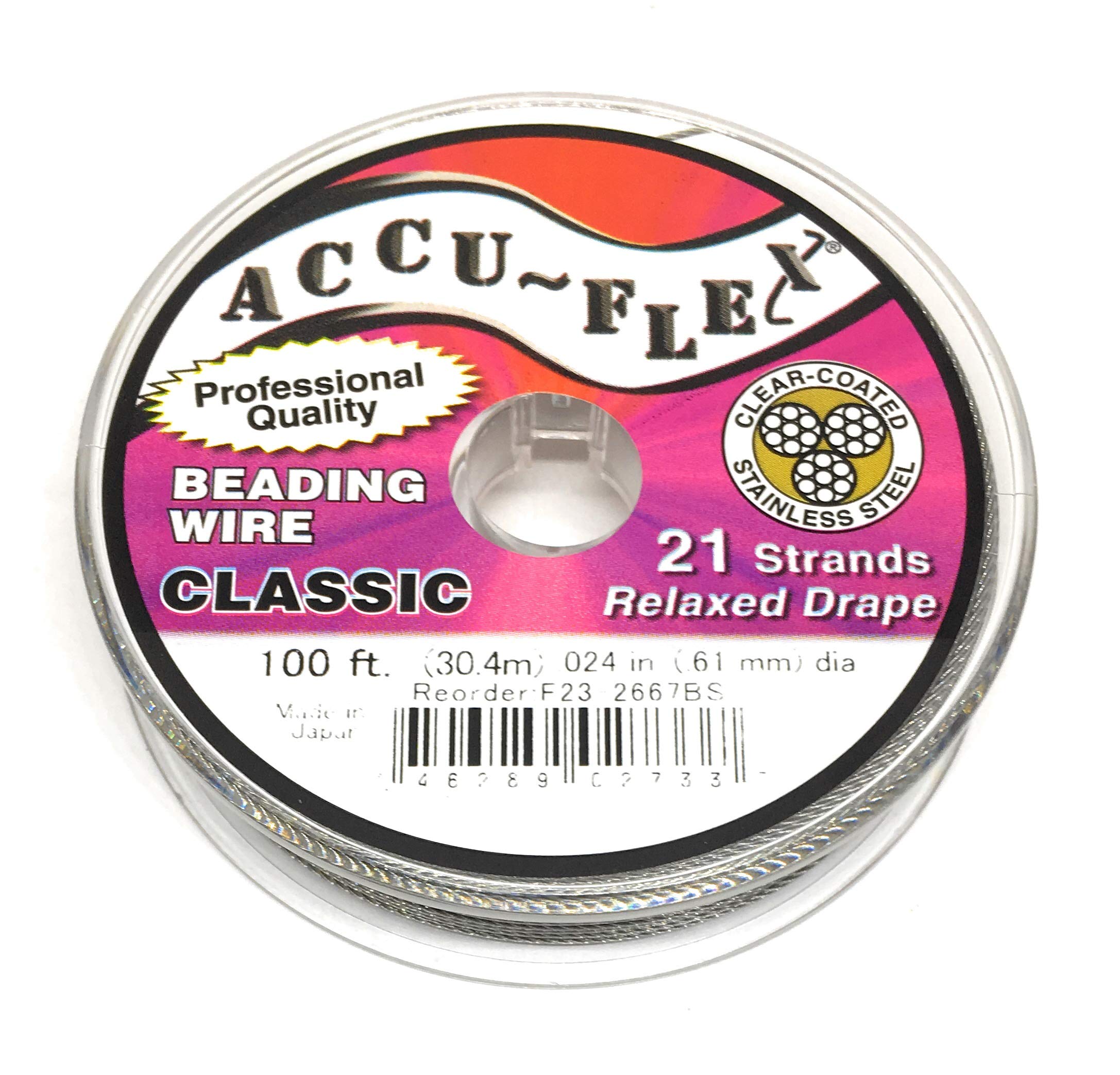 Amazon.com: Accuflex Beading Wire 21 Strand .024 Inch 100 Feet