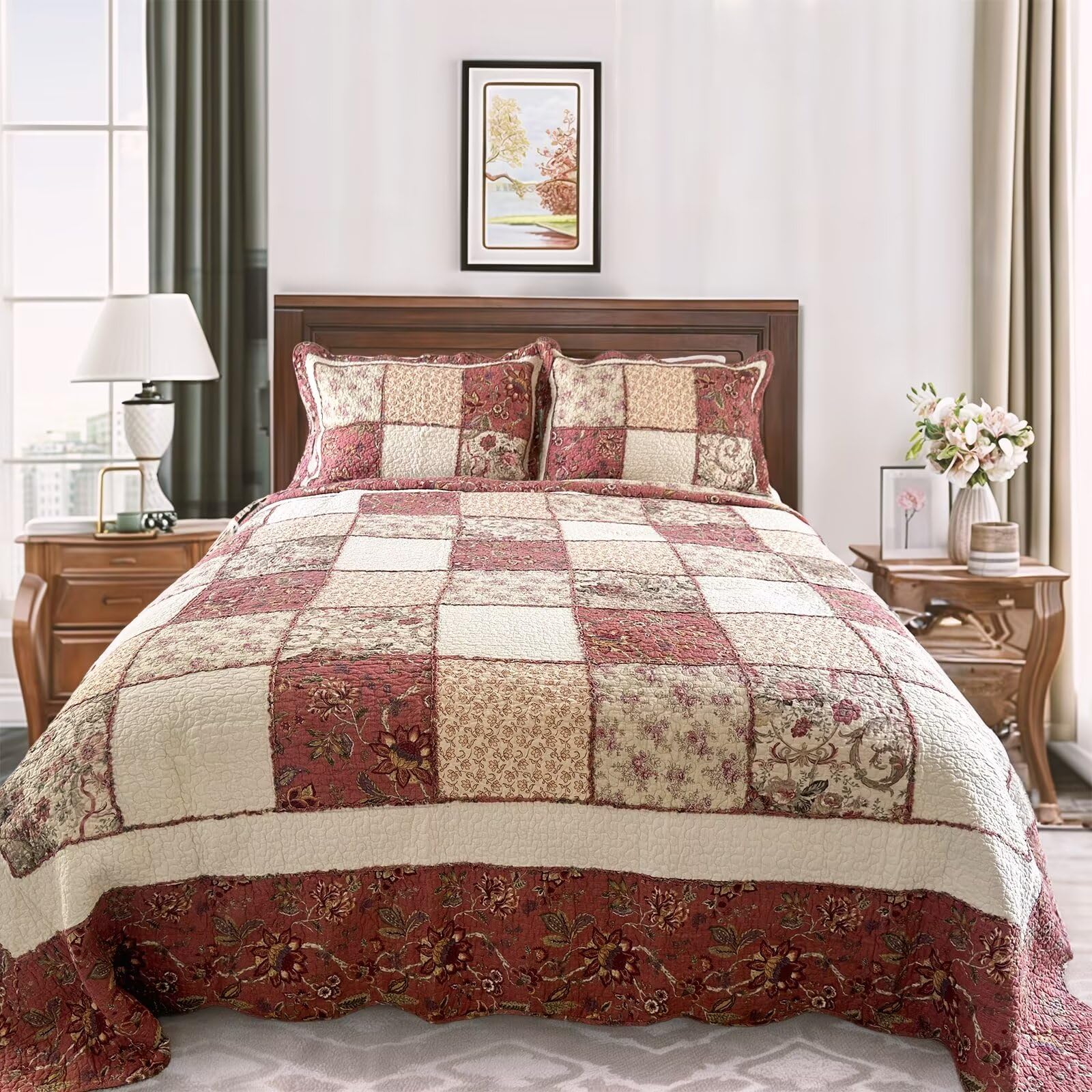 Peace Arch Imports 100% Cotton Quilt Set, Harvest (Queen - 3 Piece ...