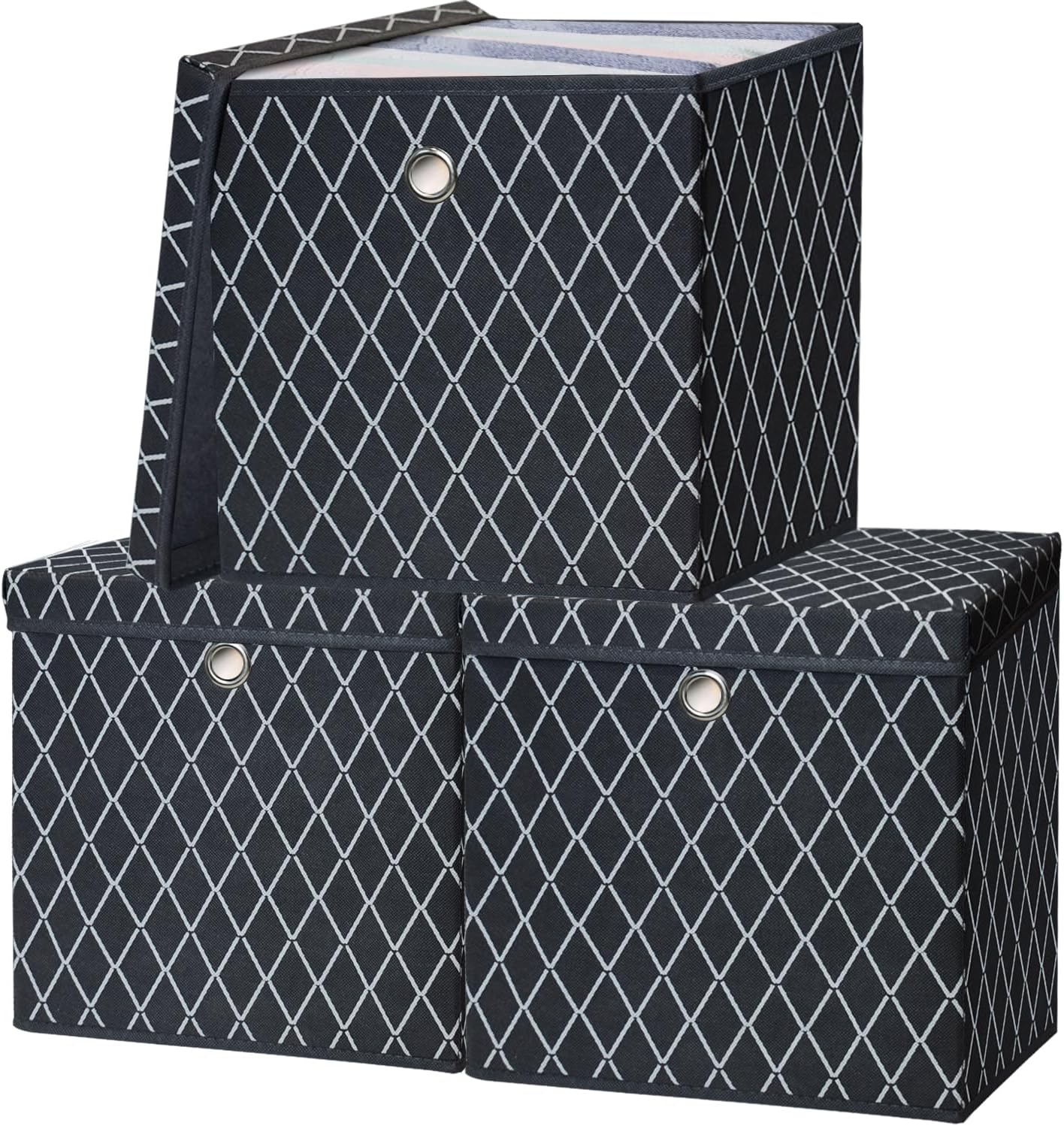 StickandShine 4er Set Hellgrau Faltbox 28 x 28 x 28 cm Aufbewahrungsbox ...